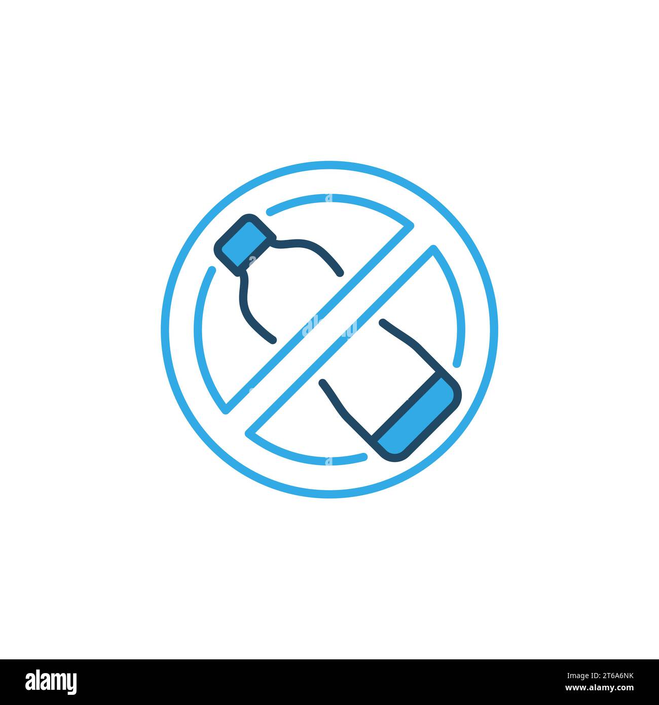 No Plastic Bottle vector concept colored icon or symbol Stock Vector ...