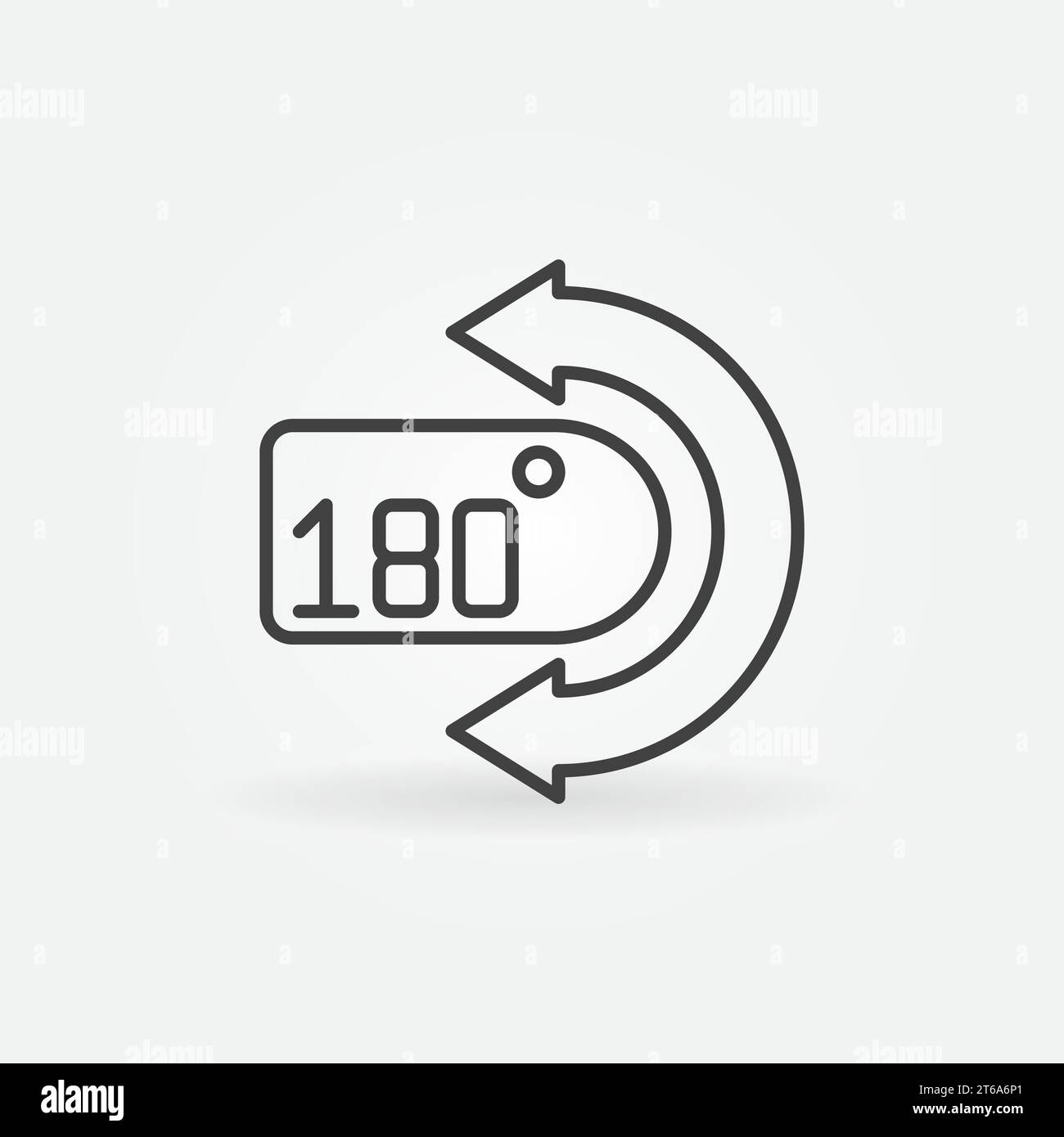 Arrow with Angle 180 degrees outline vector concept icon or design ...