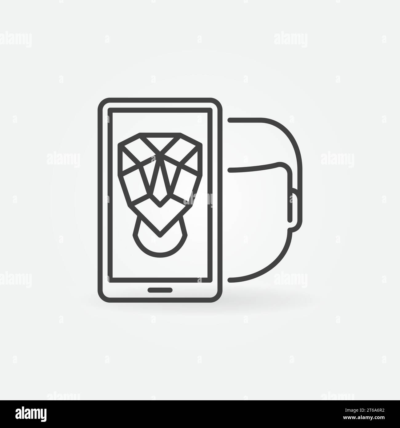 Face Authentication on Smartphone vector concept icon or sign in outline style Stock Vector ...