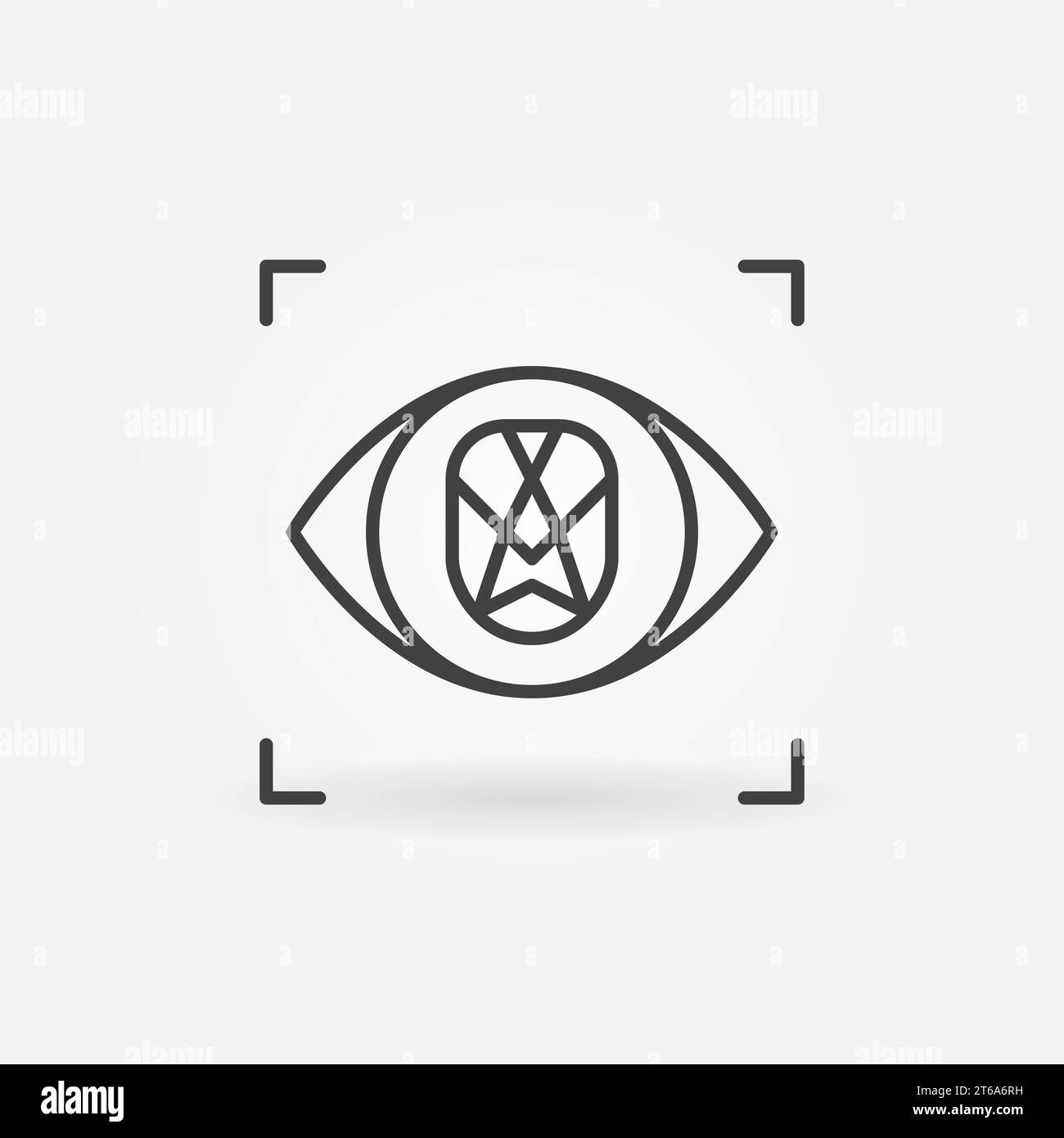 Eye with Face Recognition vector concept icon or symbol in thin line ...