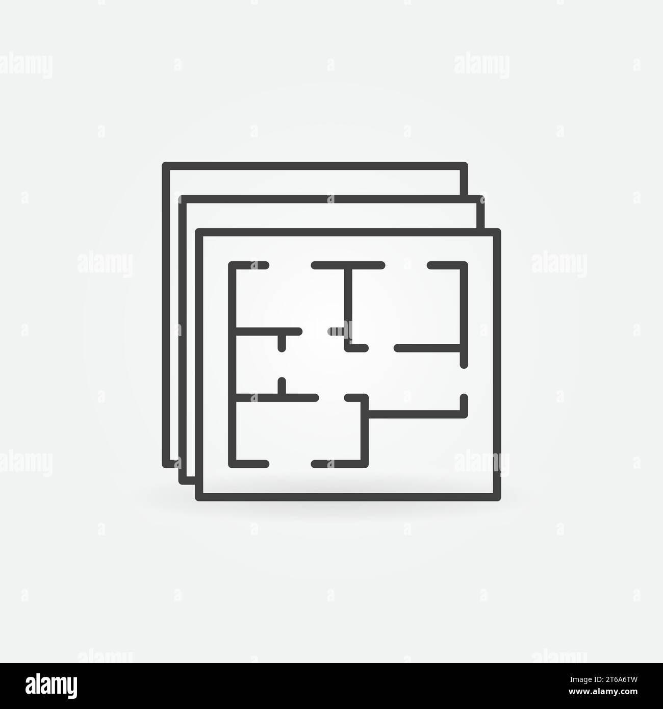Apartment Plan Blueprints outline vector concept icon or design element ... Apartment Plan Blueprints outline vector concept icon or design element ...