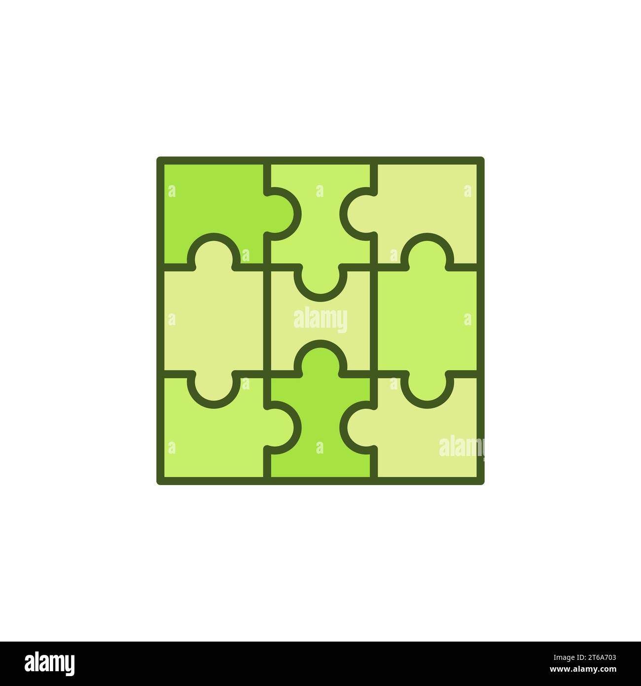 Nine Pieces Puzzle vector concept green icon or symbol Stock Vector ...
