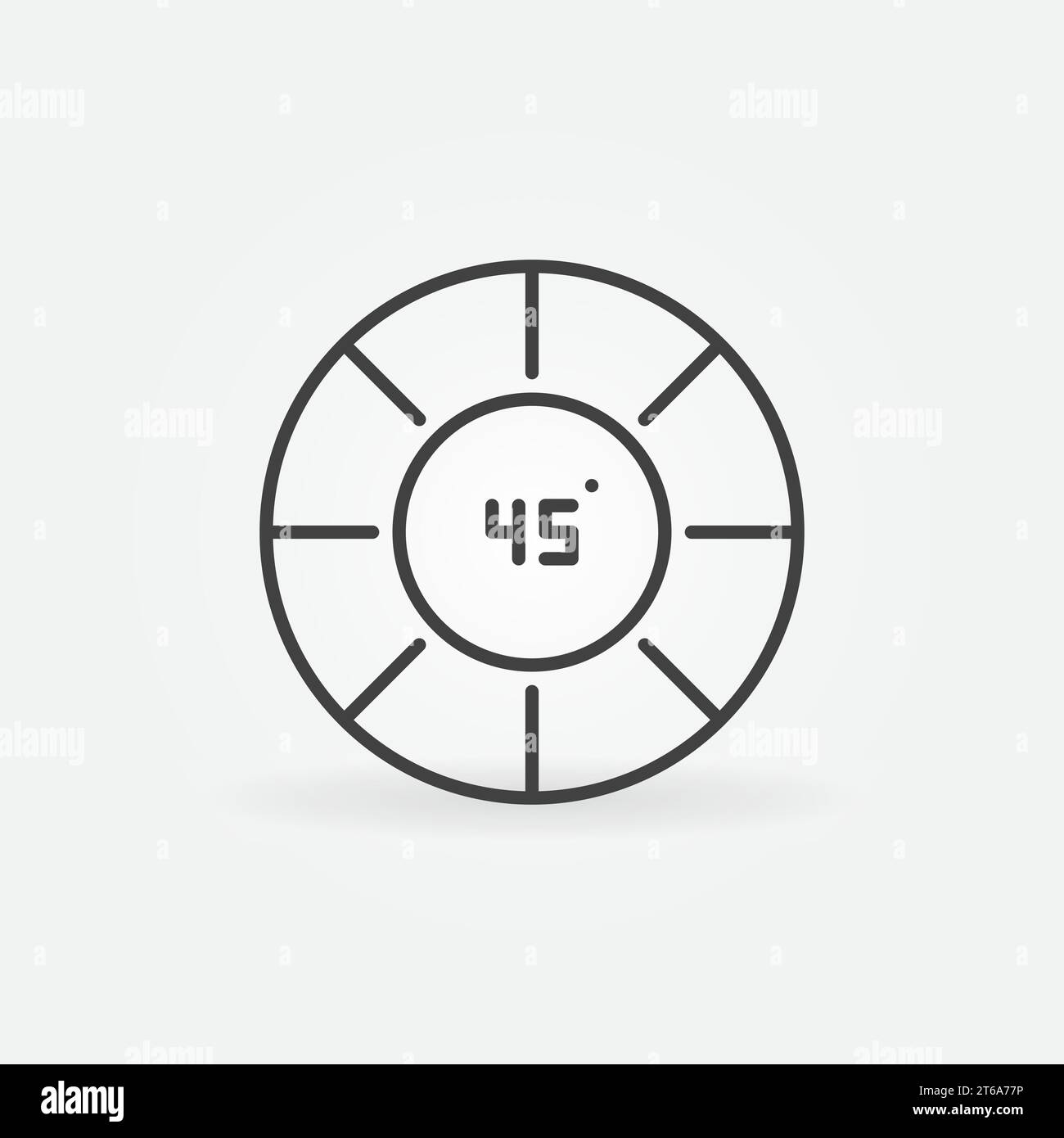 Circle and 45 Degrees outline vector concept icon or design element ...