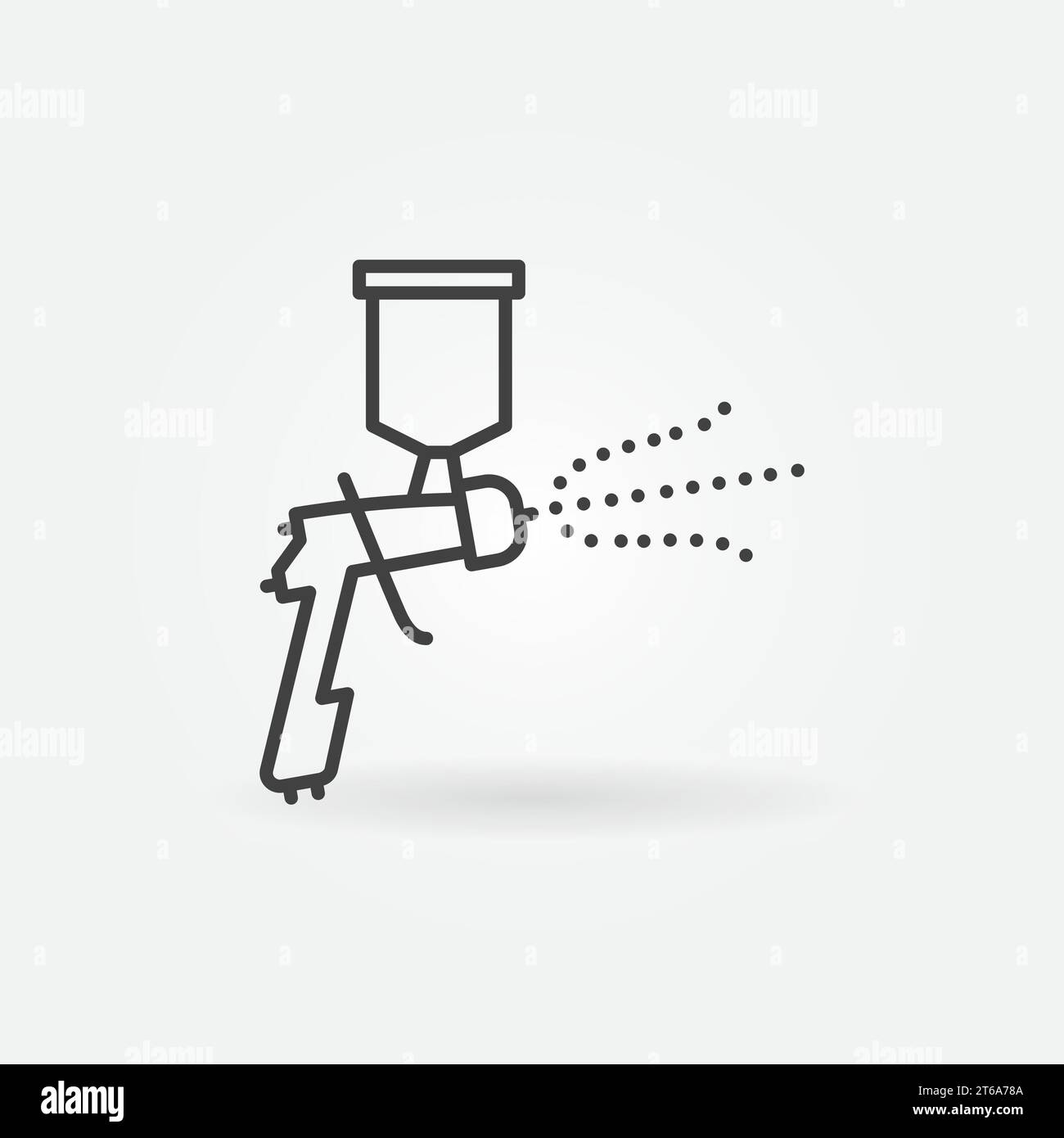 Spray Painting or Air Gun Spraying outline vector concept icon or ...
