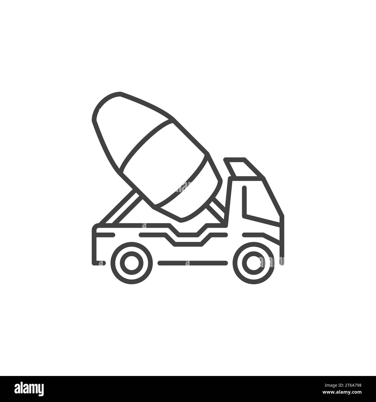 Cement truck outline vector icon. Concrete Mixer Car symbol on white ...
