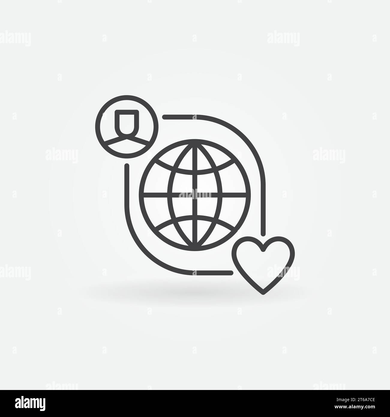 Worldwide Charity vector thin line concept icon or design element Stock ...