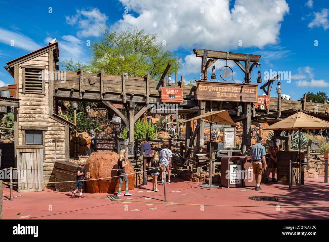 Entrance to the Big Thunder Mountain Railroad roller coaster ride ...