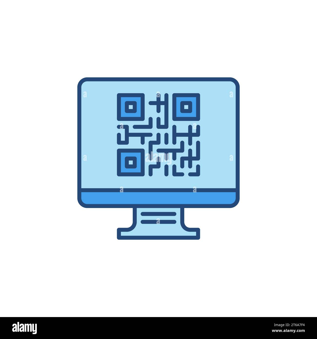 PC with QR Code vector concept colored icon or design element Stock ...