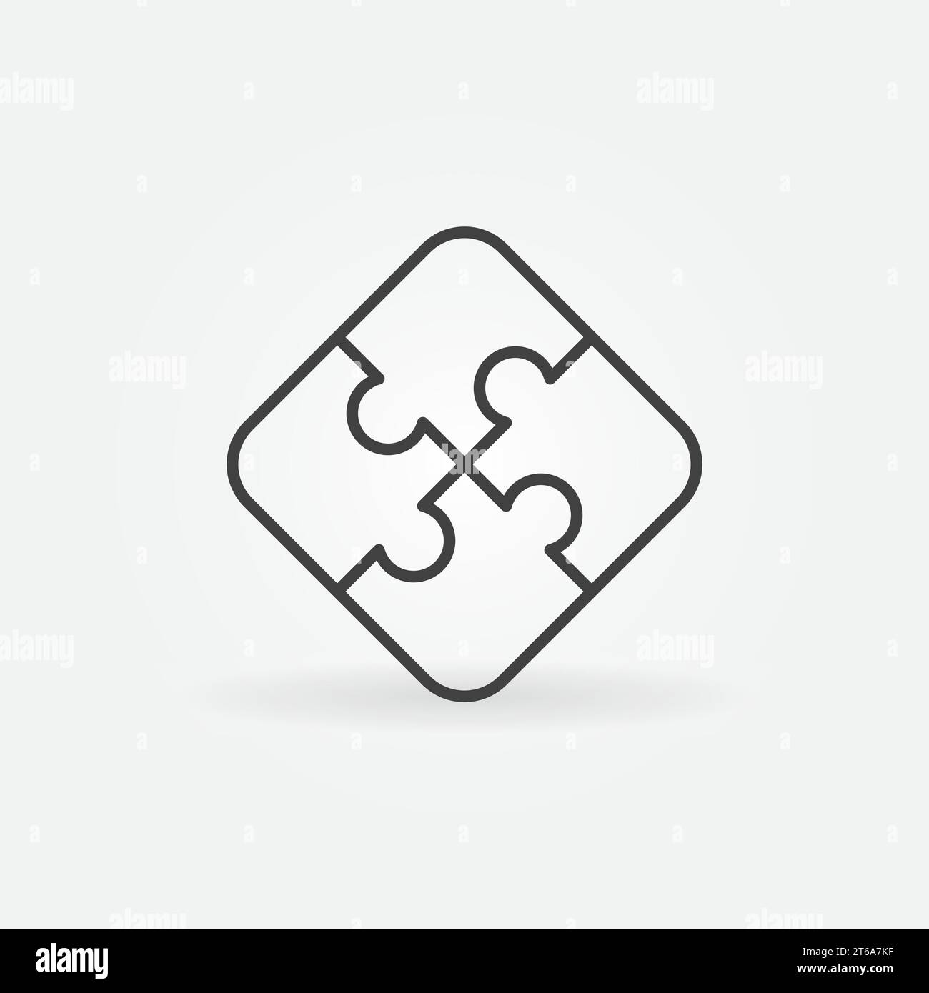 Four Piece Puzzle linear vector concept icon or logo element Stock ...