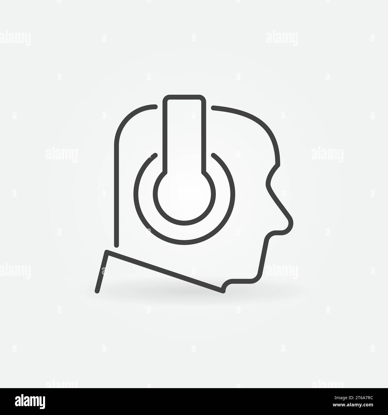 Man in Headphones linear icon. Sound Producer vector concept outline ...