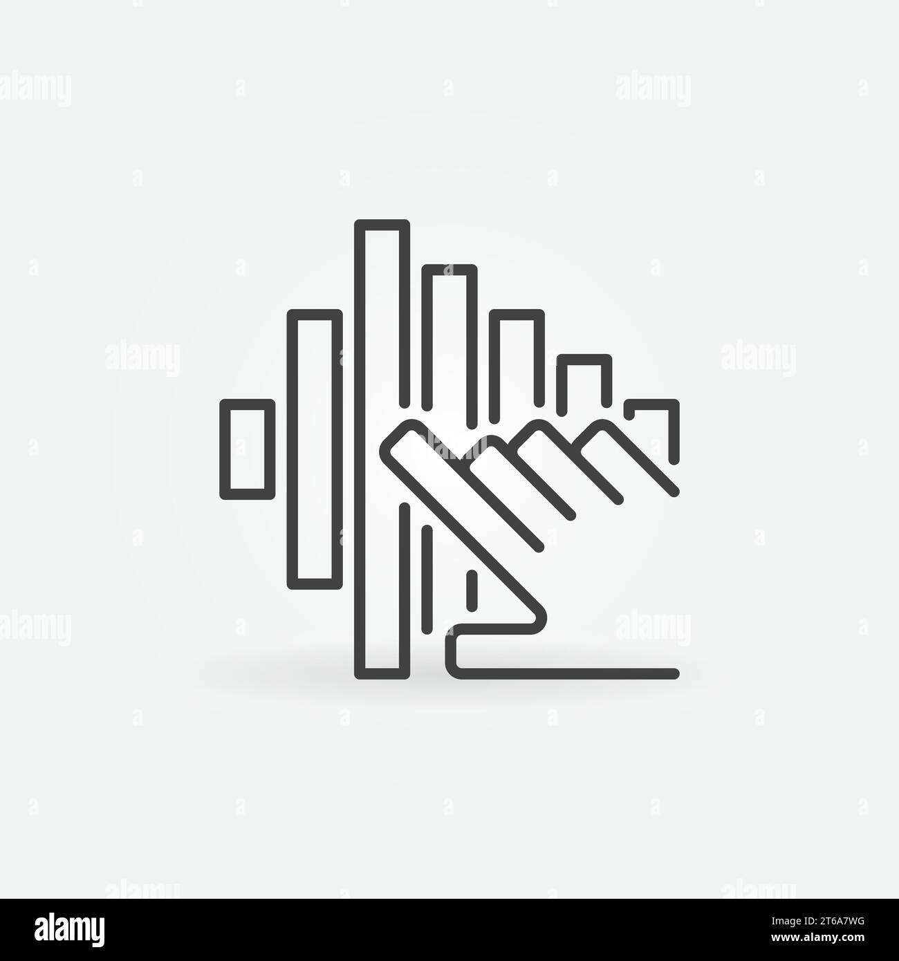 Sound Wave with Hand line icon. Vector Sound Design concept linear sign ...