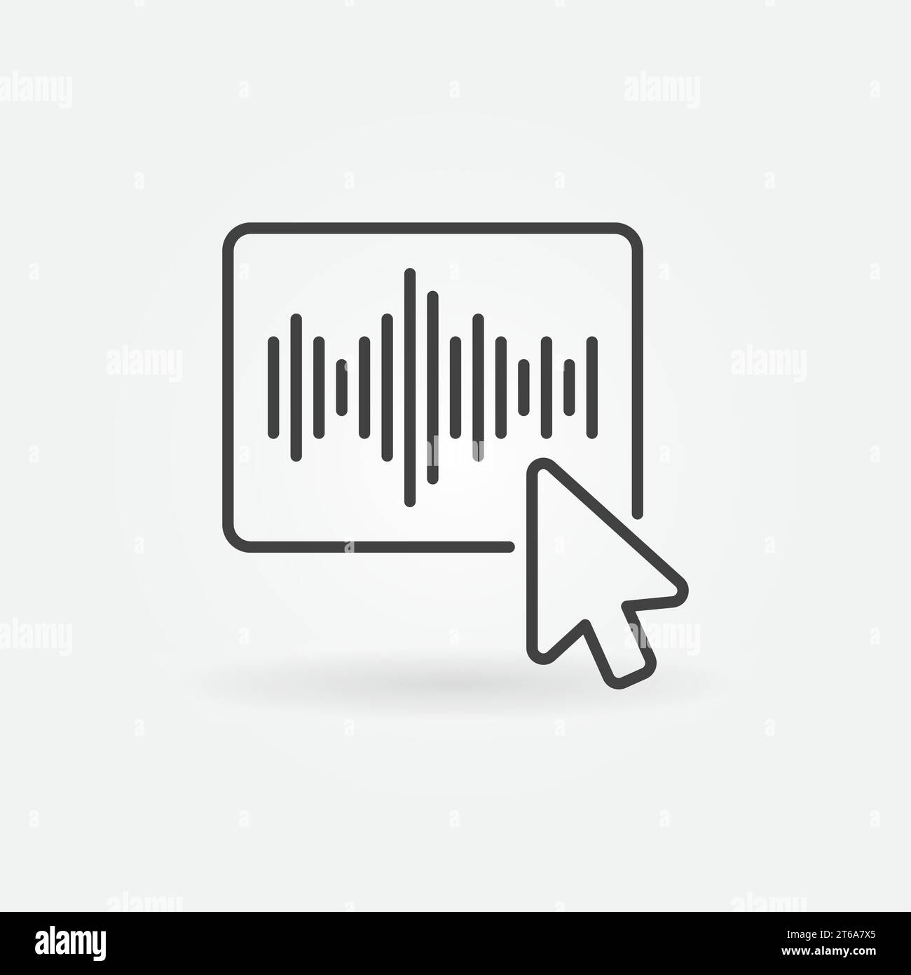 Mouse Click on Sound Wave Button vector thin line concept icon or ...