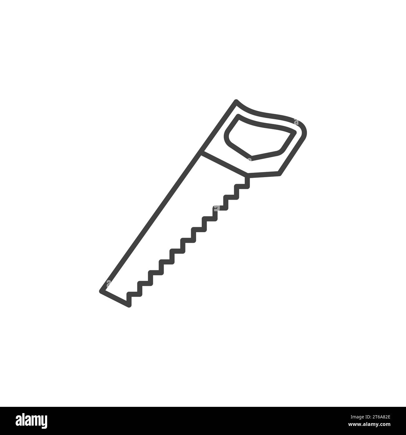 Hacksaw vector concept outline icon. Hand saw linear symbol on white ...