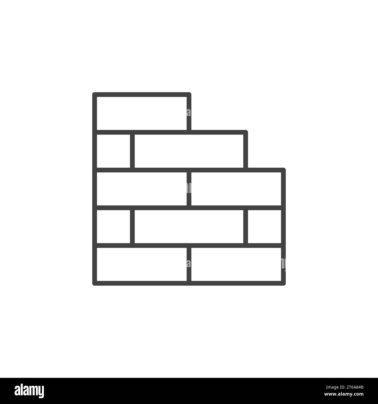 Brick wall vector concept outline icon or symbol on white background ...