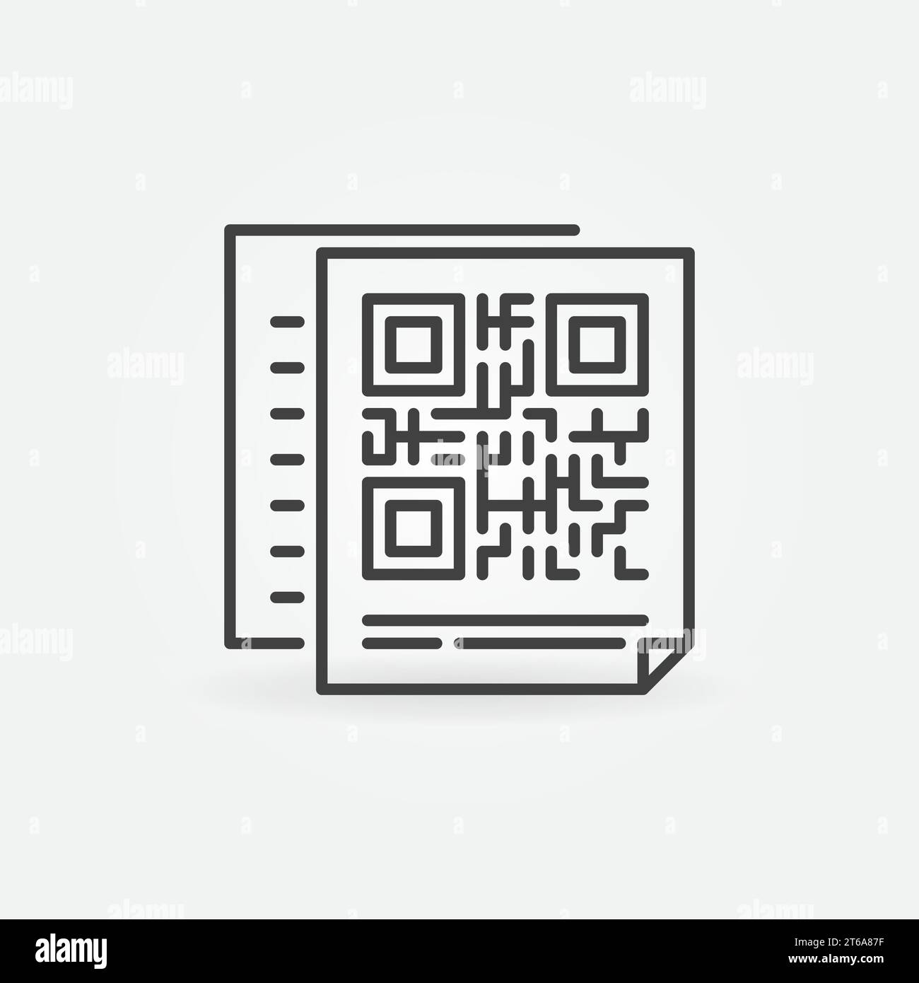 Documents with QR Code vector concept icon or sign in outline style ...