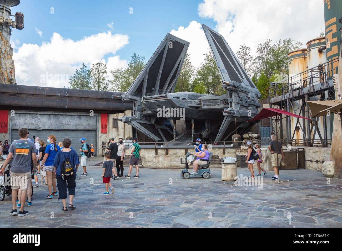 TIE fighter in Star Wars Galaxy's Edge area of Disney's Hollywood ...