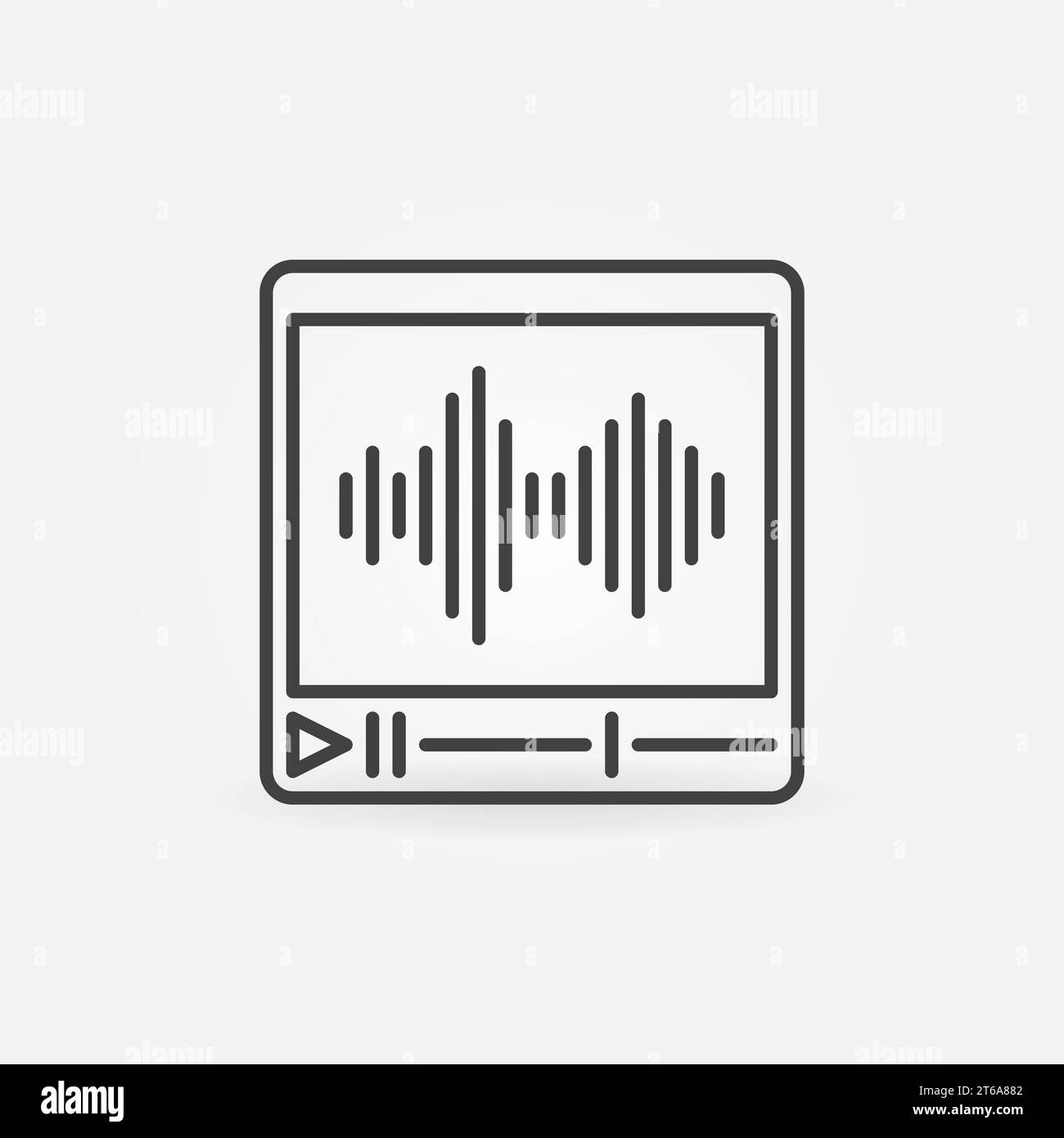 Video Player with Sound Wave linear vector concept icon or logo element ...