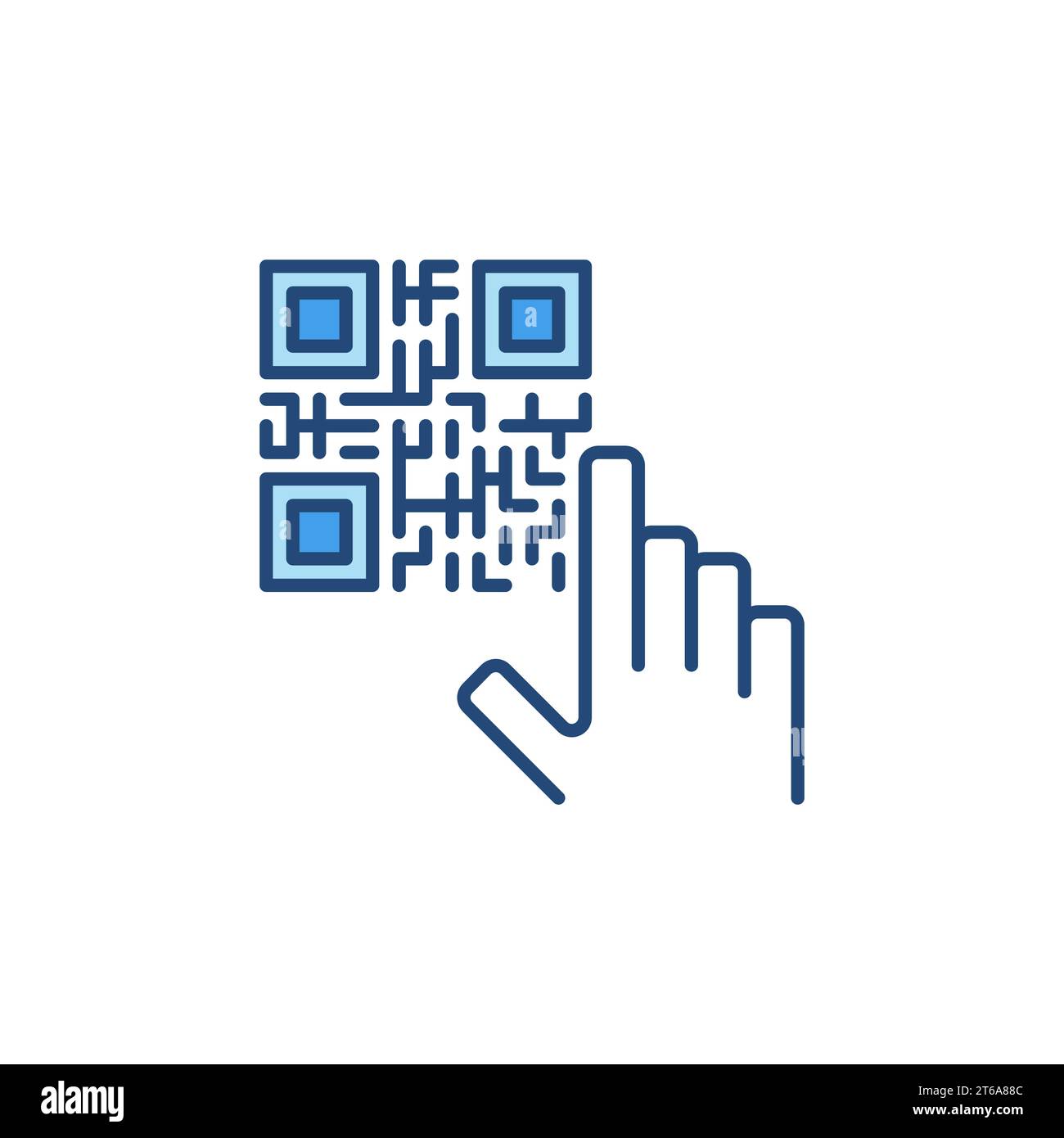 QR Code and Hand vector concept colored icon or symbol Stock Vector ...