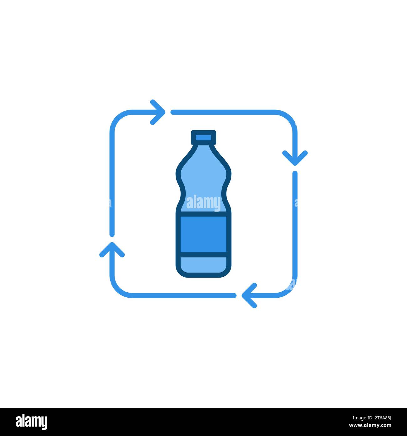 Vector Plastic Bottle Recycling concept blue icon or design element ...
