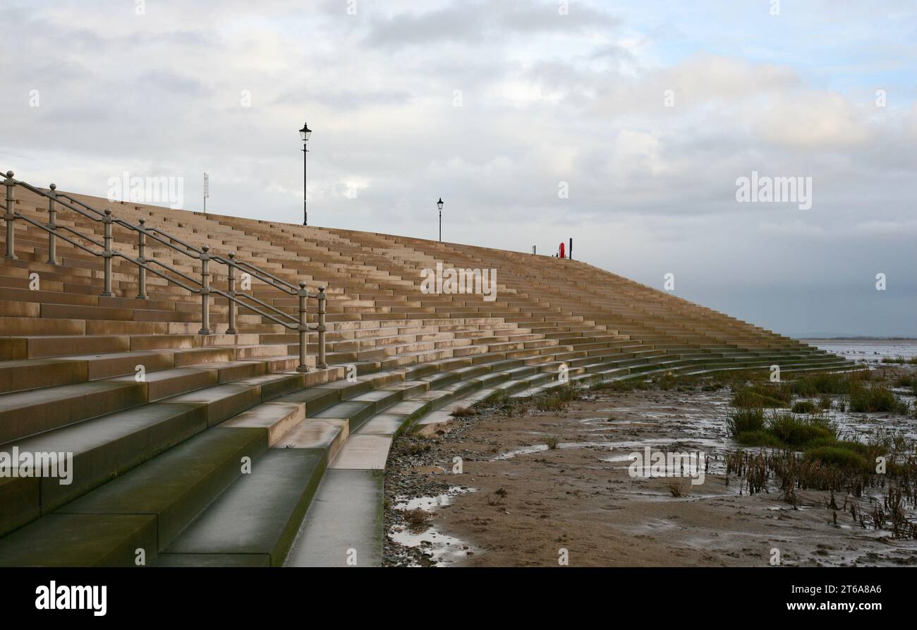 Standing at the base of the new sea defences at Fairhaven, Lytham St ...