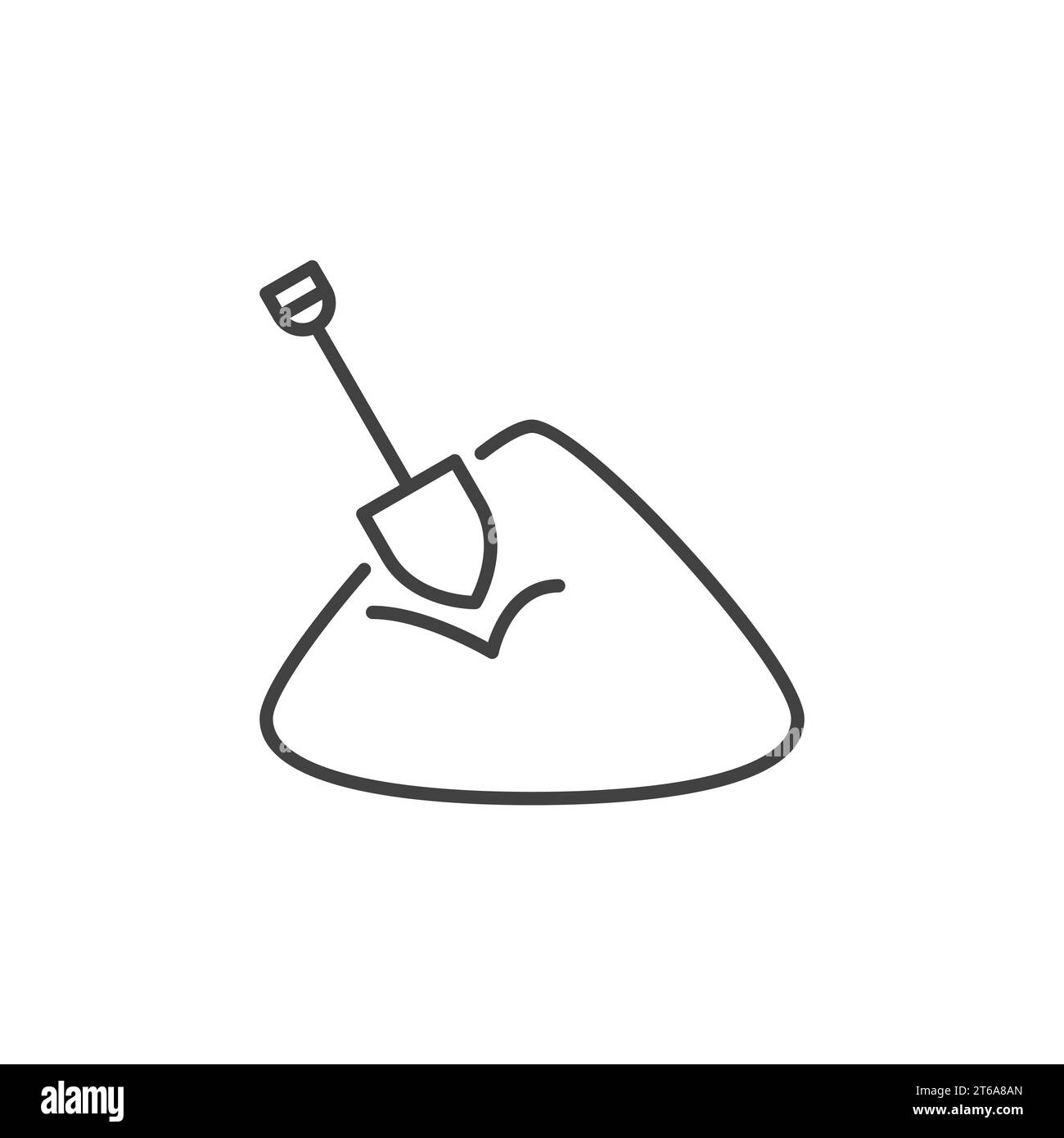 Shovel in sand outline vector icon or symbol on white background Stock ...