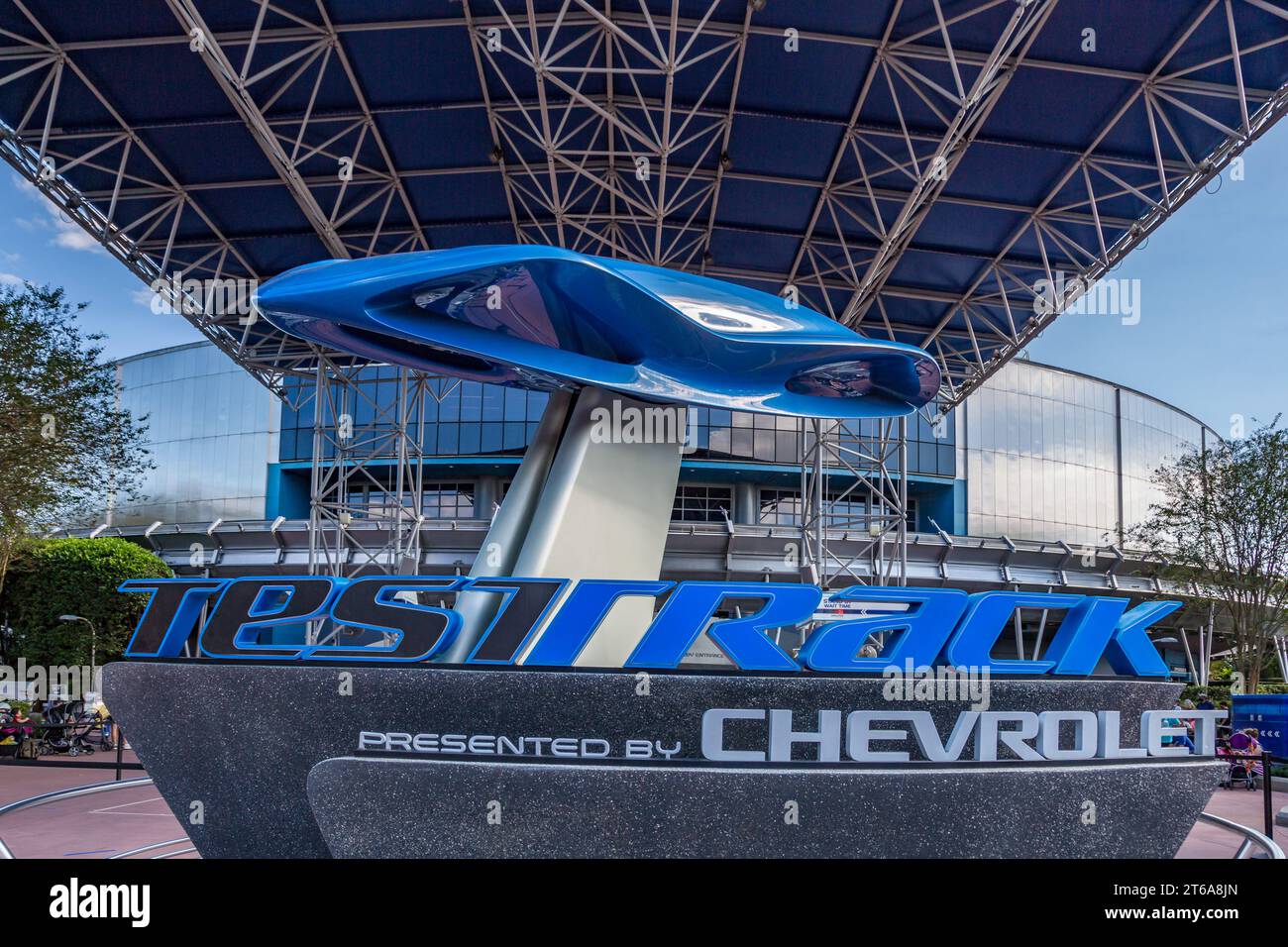 Sign in front of the Test Track ride in Epcot at Walt Disney World in ...