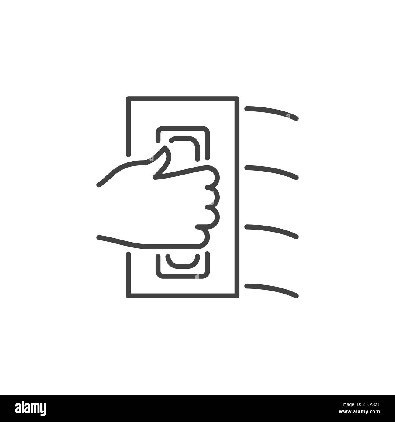 Hand with flat Trowel vector concept icon. Plastering Process symbol in ...
