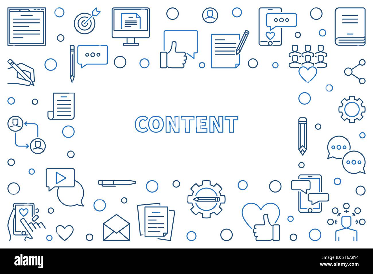 Content concept thin line minimal frame or banner. Vector illustration ...