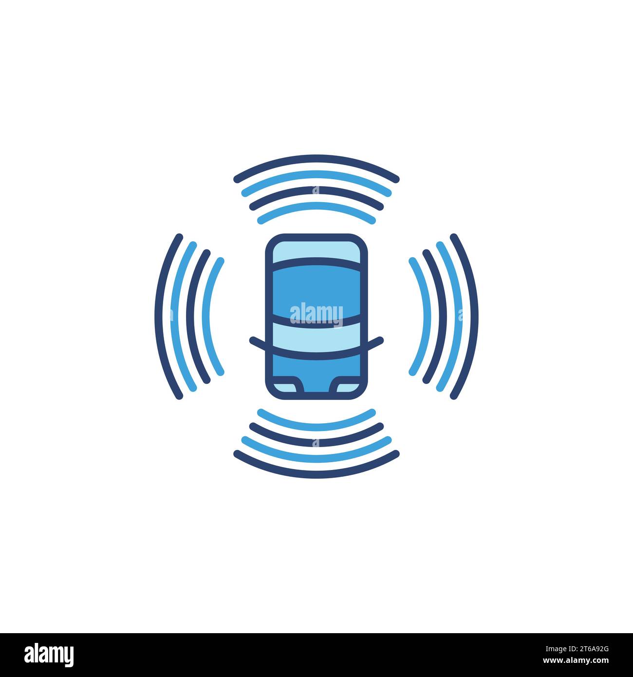 Autonomous Automobile colored icon - Self Driving Car vector concept ...