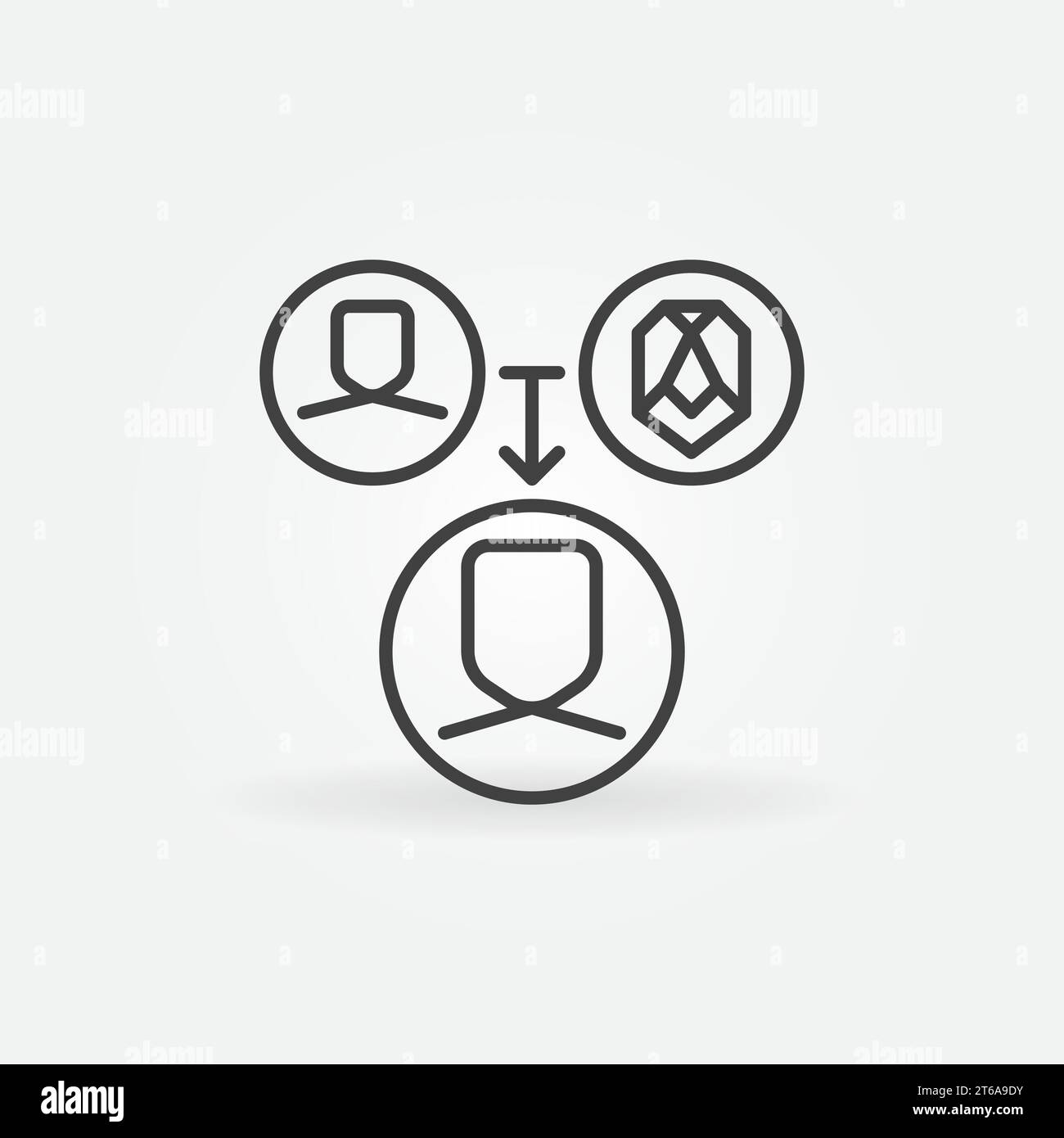Human Face Recognition Technology linear vector concept icon or logo ...