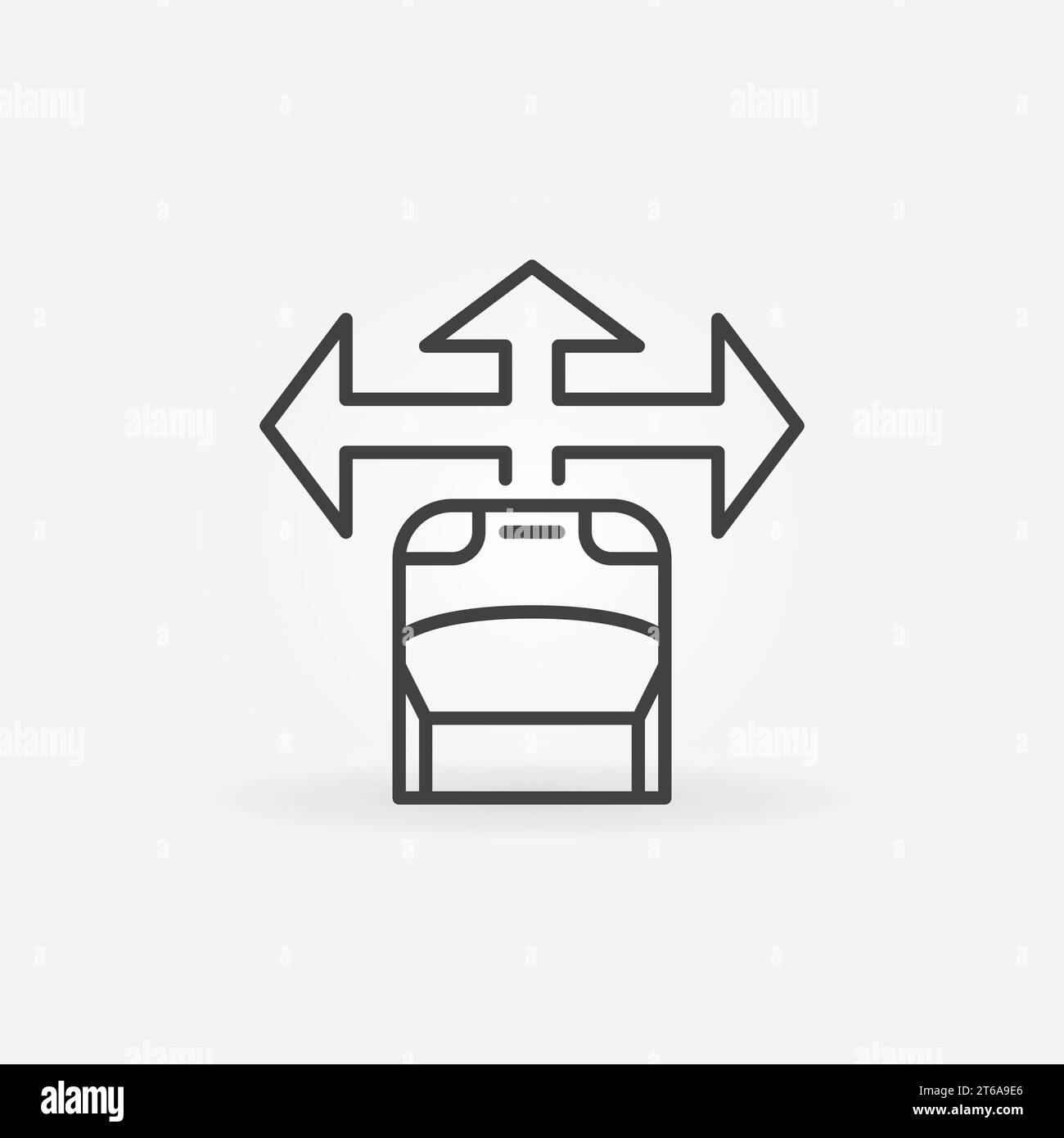 Car with Arrow vector thin line icon. Driverless Car concept outline ...