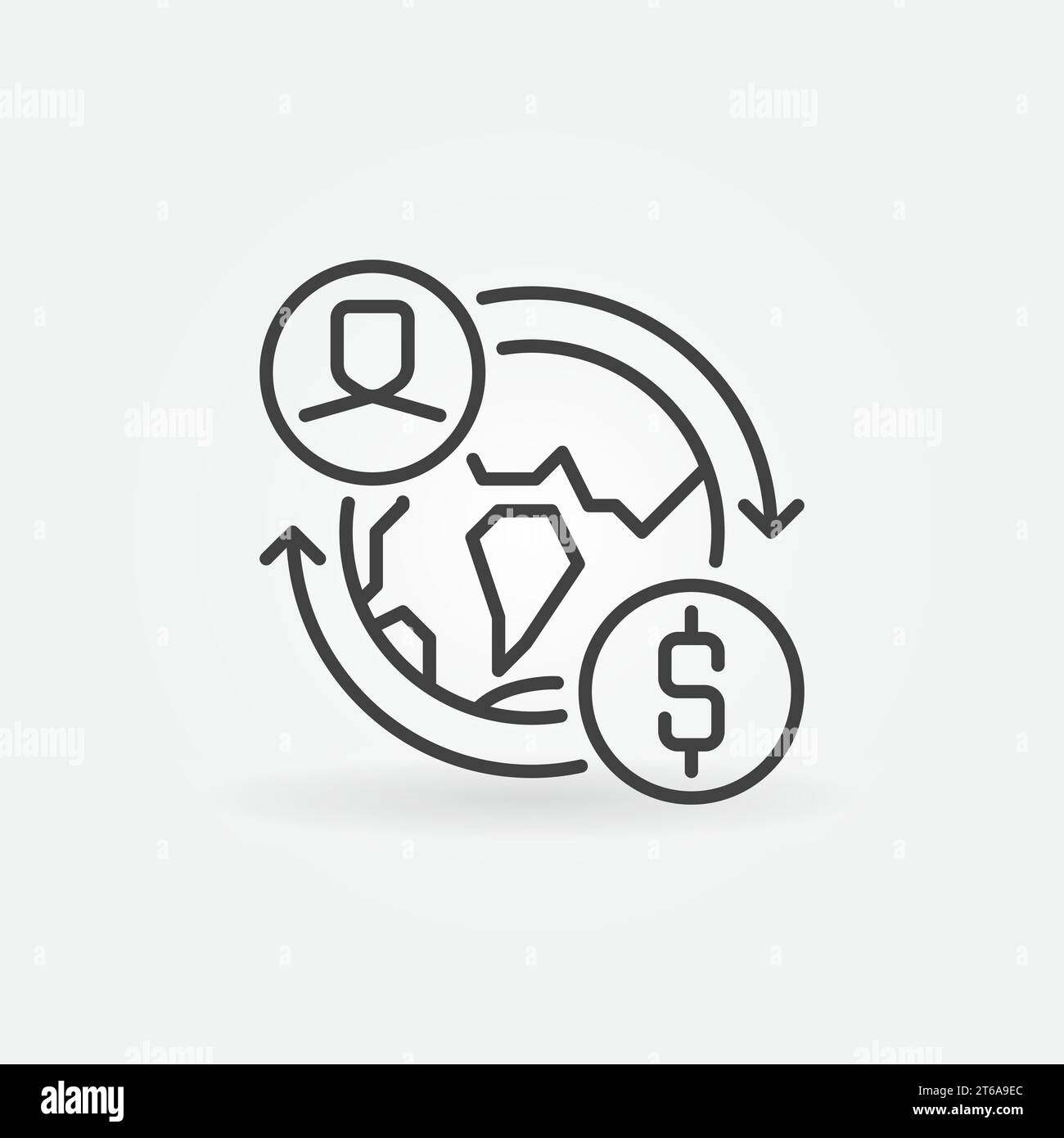 Money Transfer vector thin line concept icon or design element Stock ...