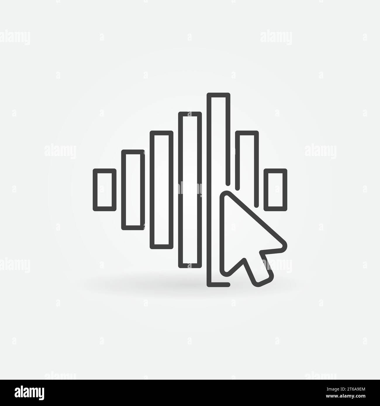 Mouse Click on Sound wave outline vector concept icon or design element ...