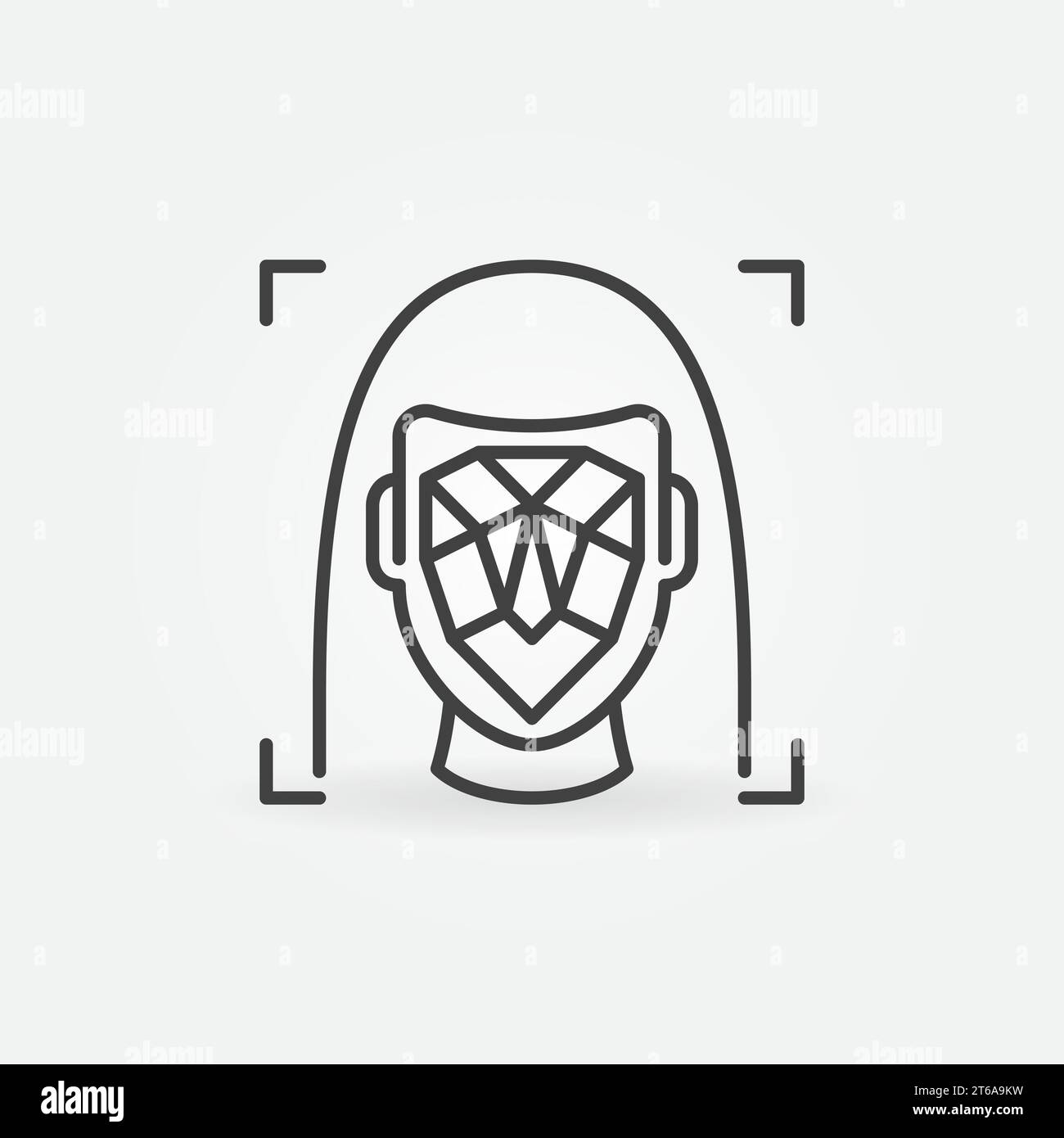 Woman Face Swap or Facial Detection Technology vector concept icon or ...