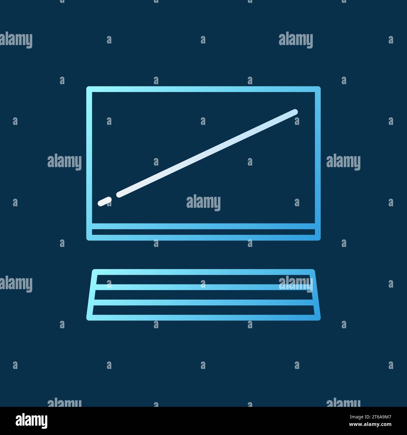 Video Game Console with TV vector concept colored linear icon on dark ...