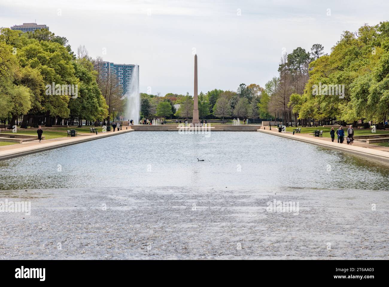 Pioneer Memorial Obelisk at the end of the Mary Gibbs and Jesse H. Jones Reflection Pool at ...