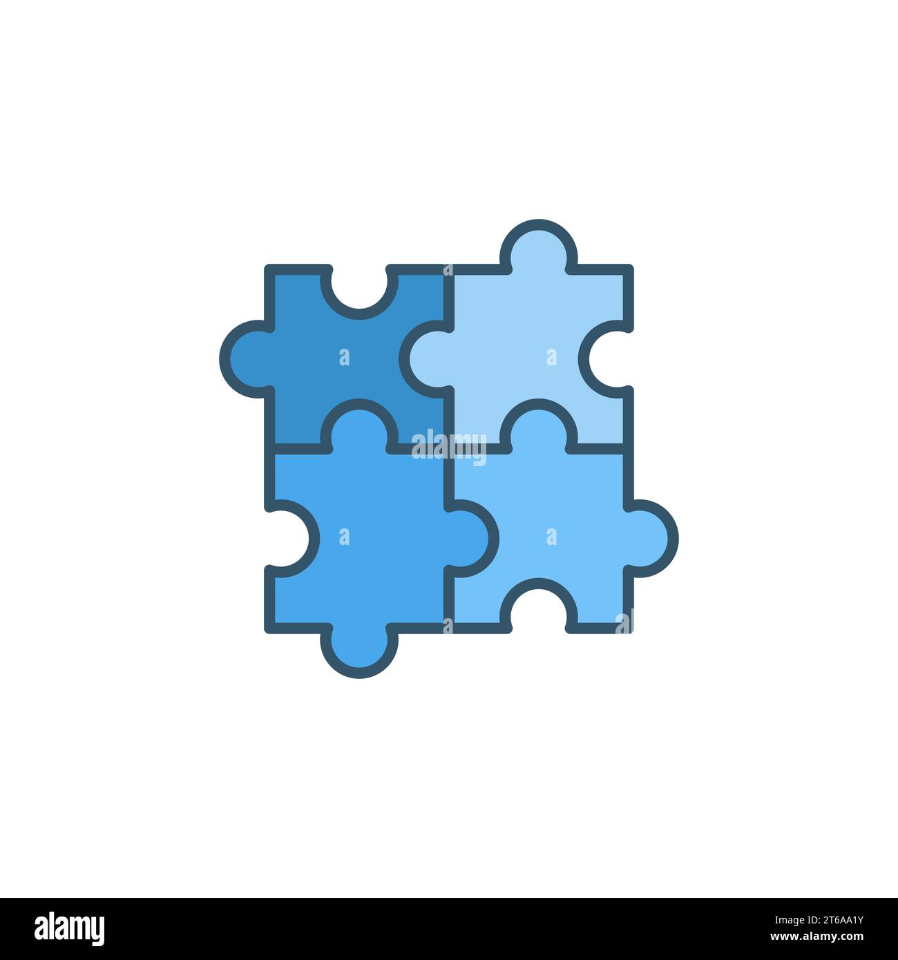Four Puzzle Pieces vector concept blue icon or symbol Stock Vector ...
