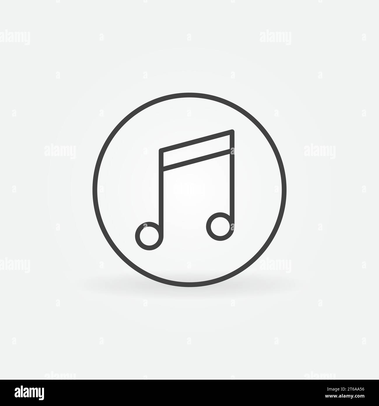 Musical Note in Circle vector concept round icon or sign in outline ...