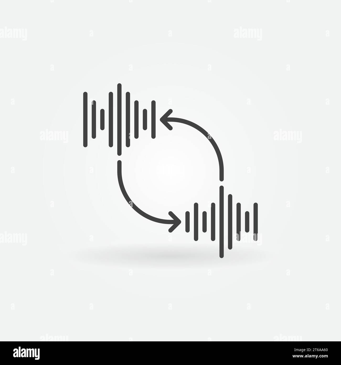 Sound Waves with Arrows outline vector concept icon or design element ...