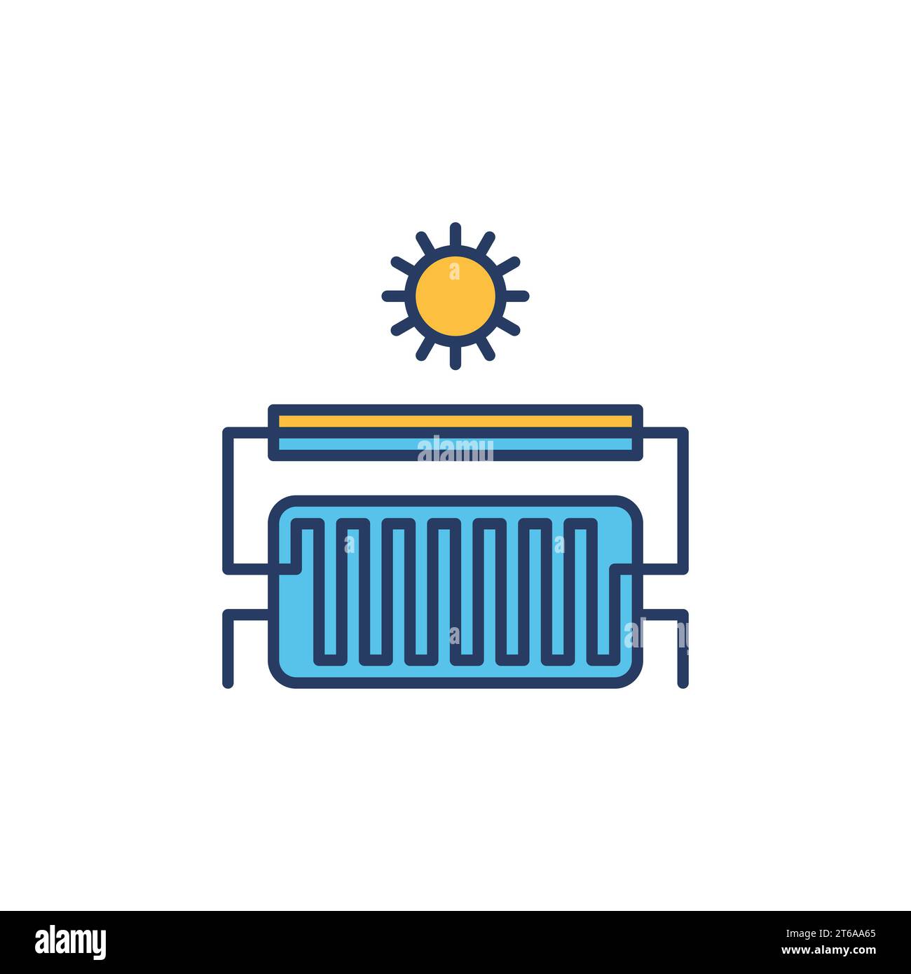 Solar Heating colored icon. Solar Water Heater vector concept modern sign Stock Vector Image ...