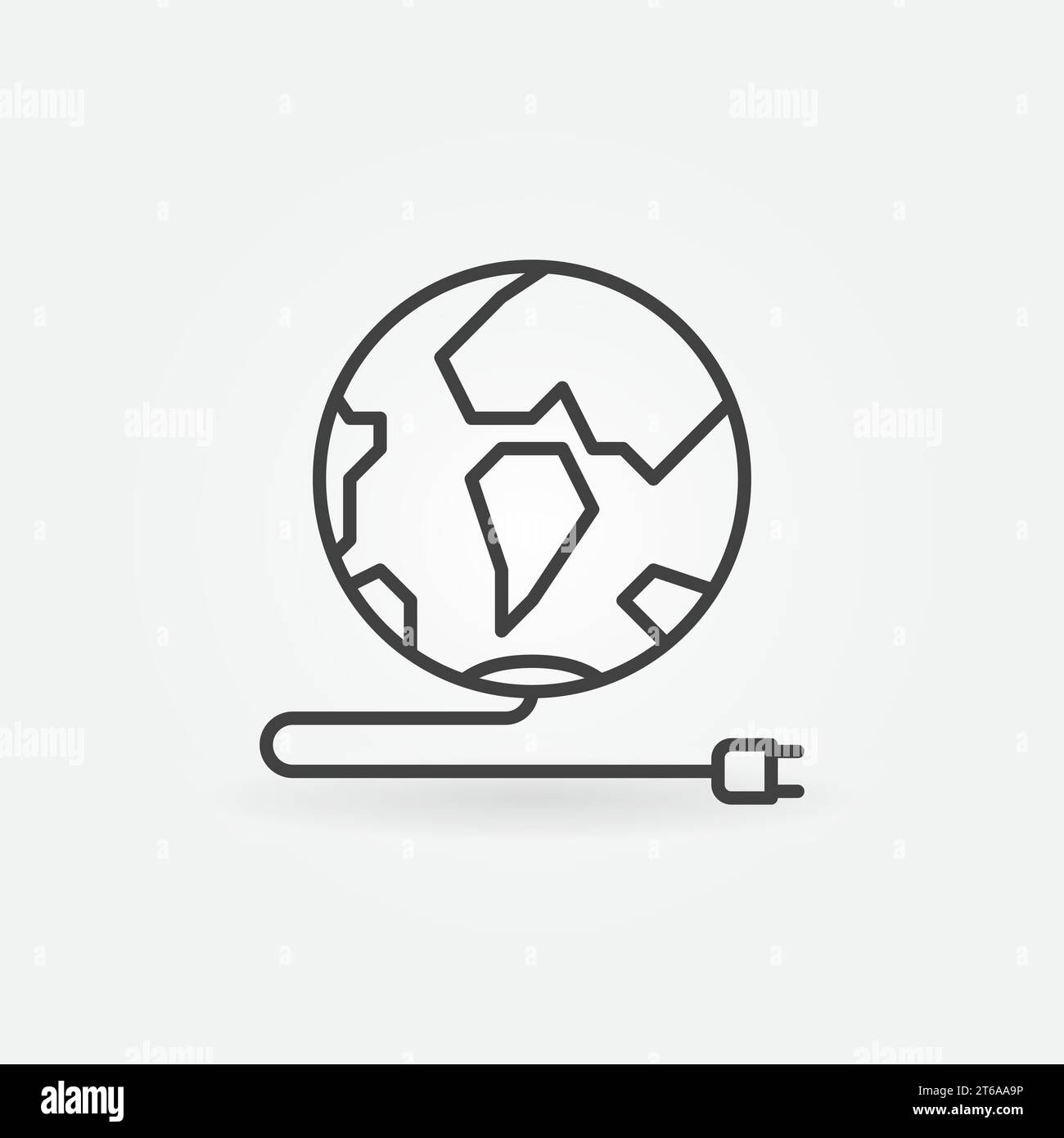 Global Earth Energy vector concept icon or symbol in thin line style ...