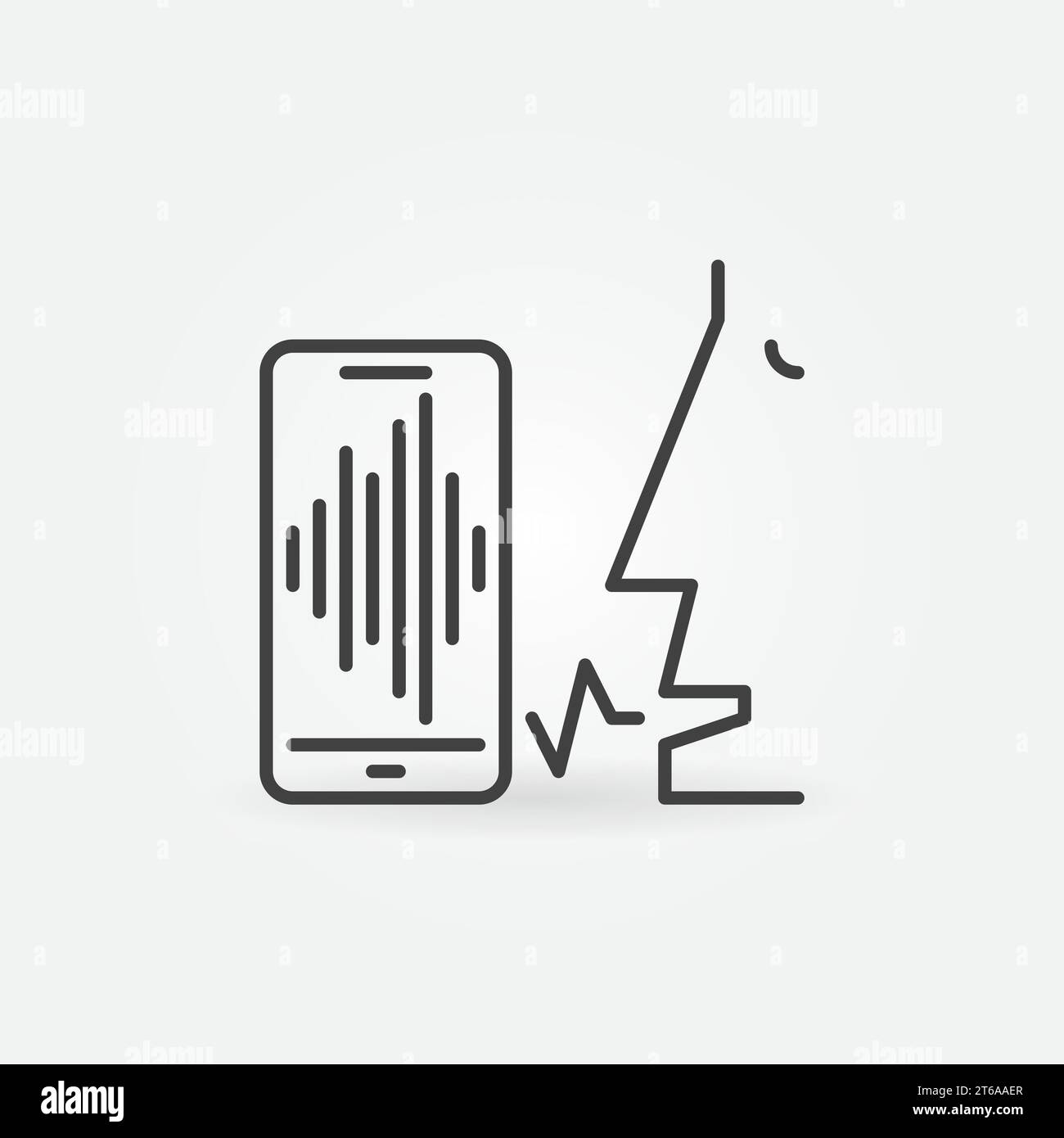Voice Command on Smartphone vector concept icon or sign in outline ...