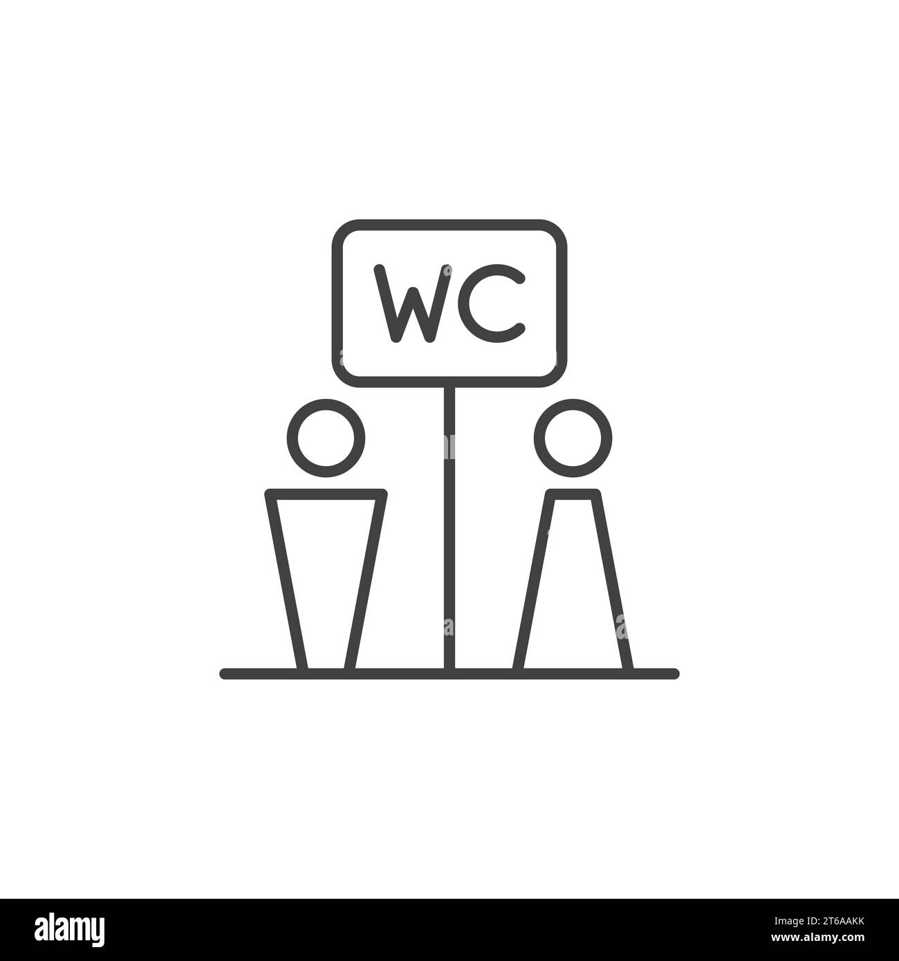 WC Toilet concept vector simple icon or design element in thin line ...