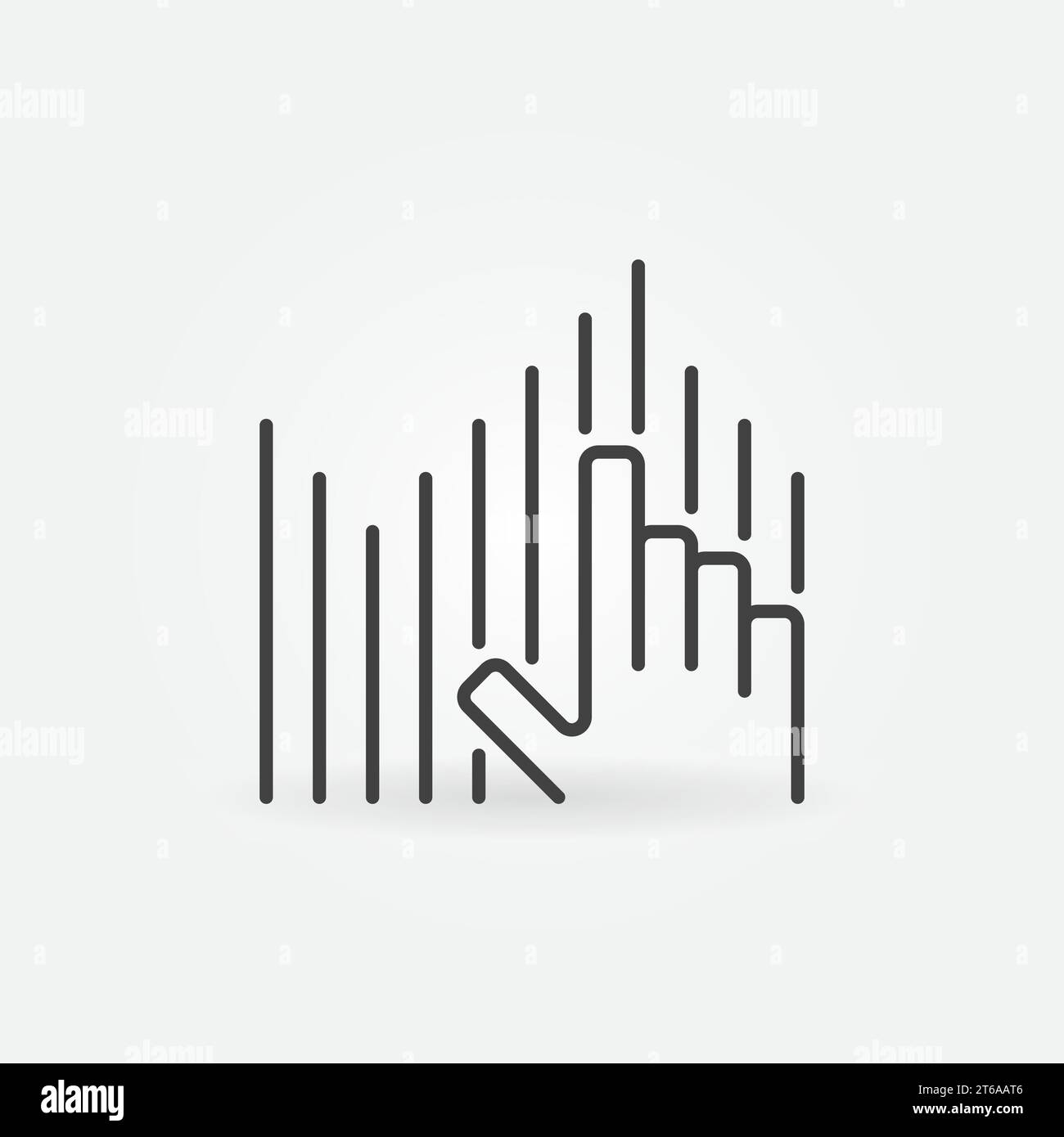 Hand wth Sound Wave outline vector concept icon or design element Stock ...