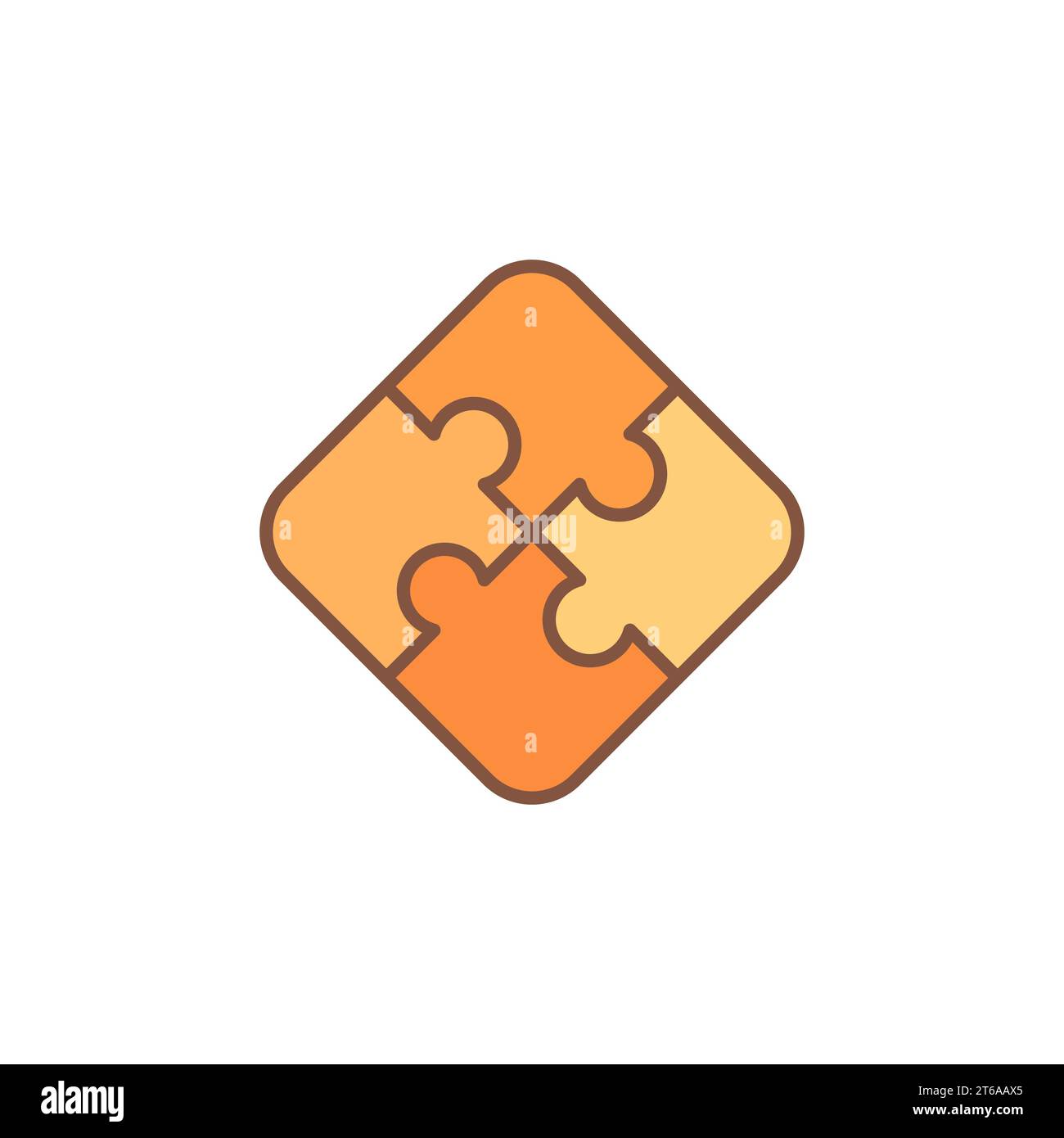 Four Piece Jigsaw Puzzle vector concept colored icon or logo element ...