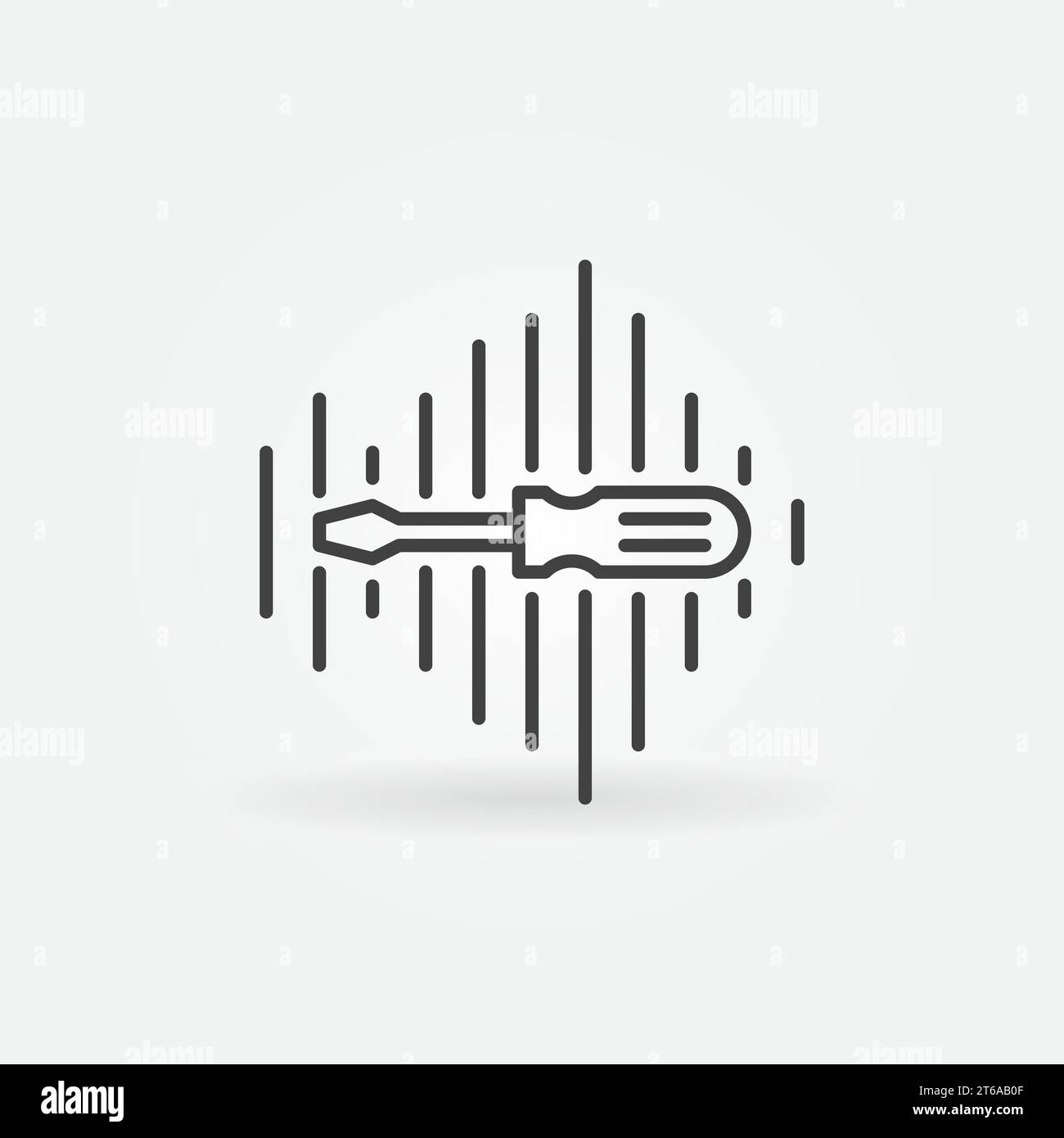 Sound Wave with Screwdriver line icon. Sound Editing vector concept ...