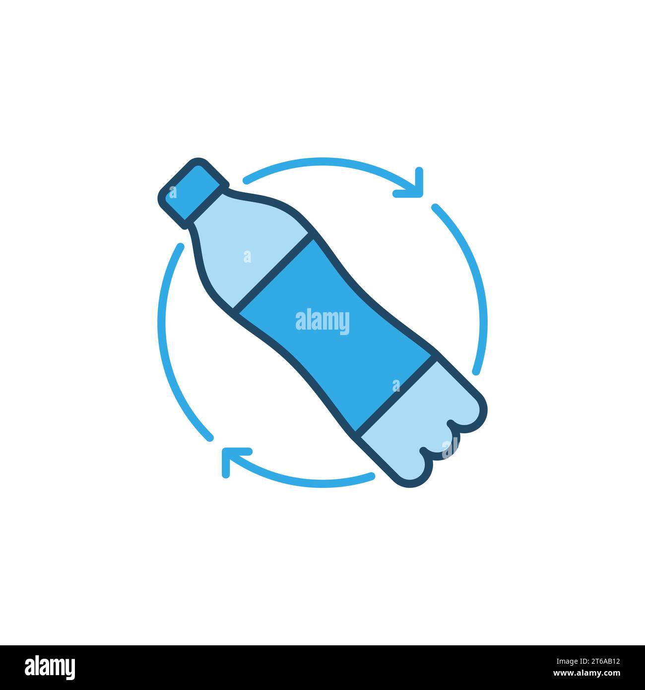 Vector Recycle plastic bottles concept blue icon or symbol Stock Vector ...