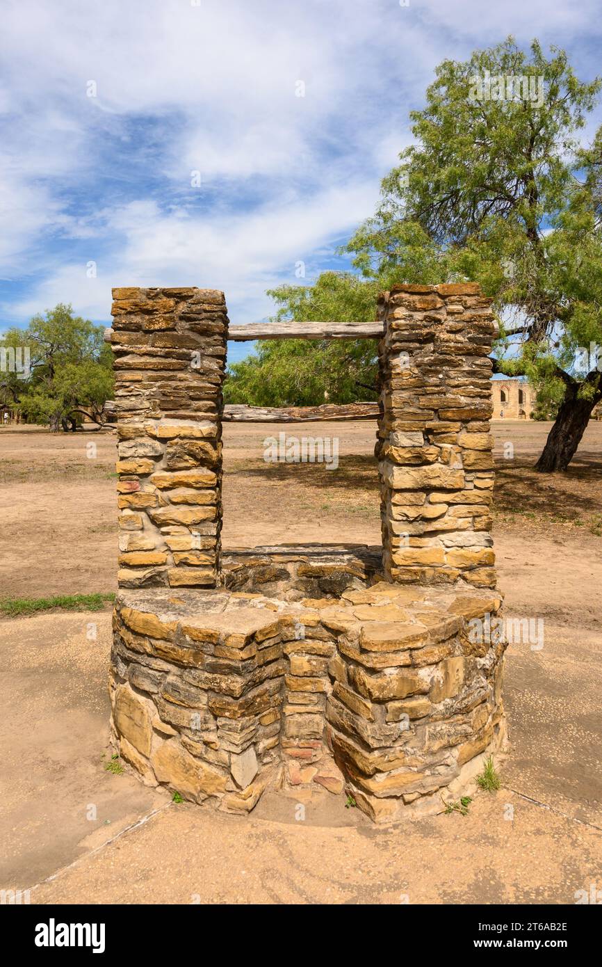 San Antonio, Texas, USA - October 8, 2023: The old water well at the ...
