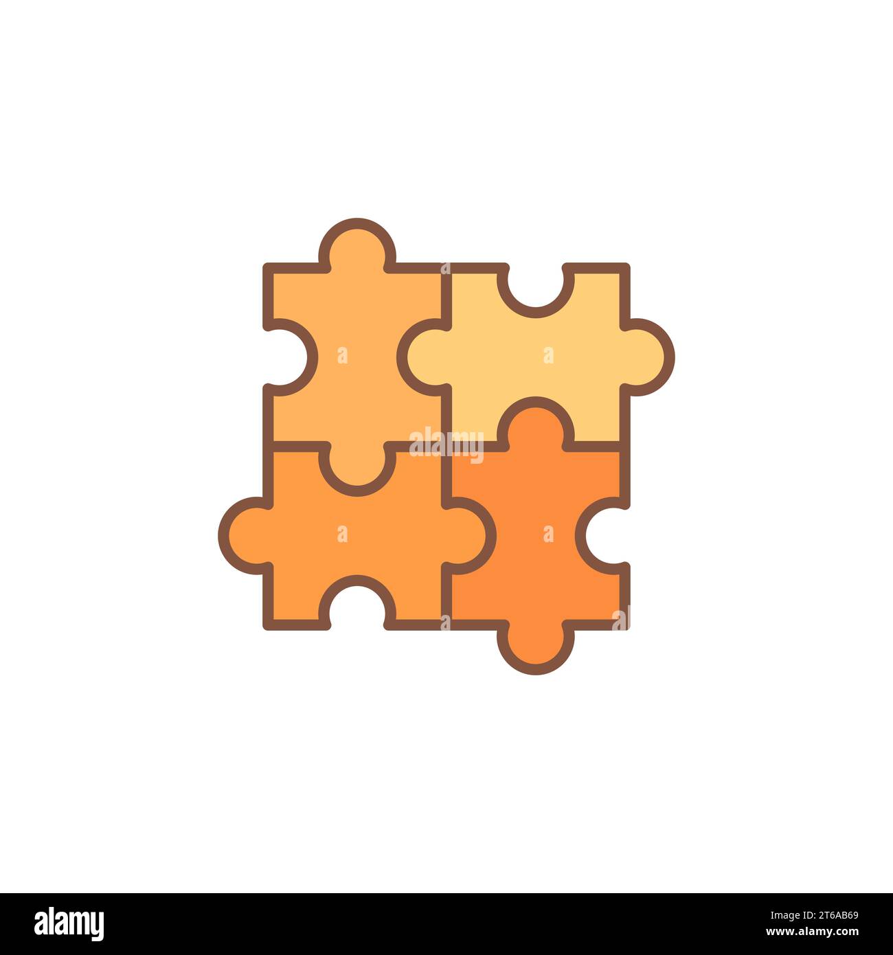 Jigsaw Puzzle vector concept colored icon or logo element Stock Vector ...