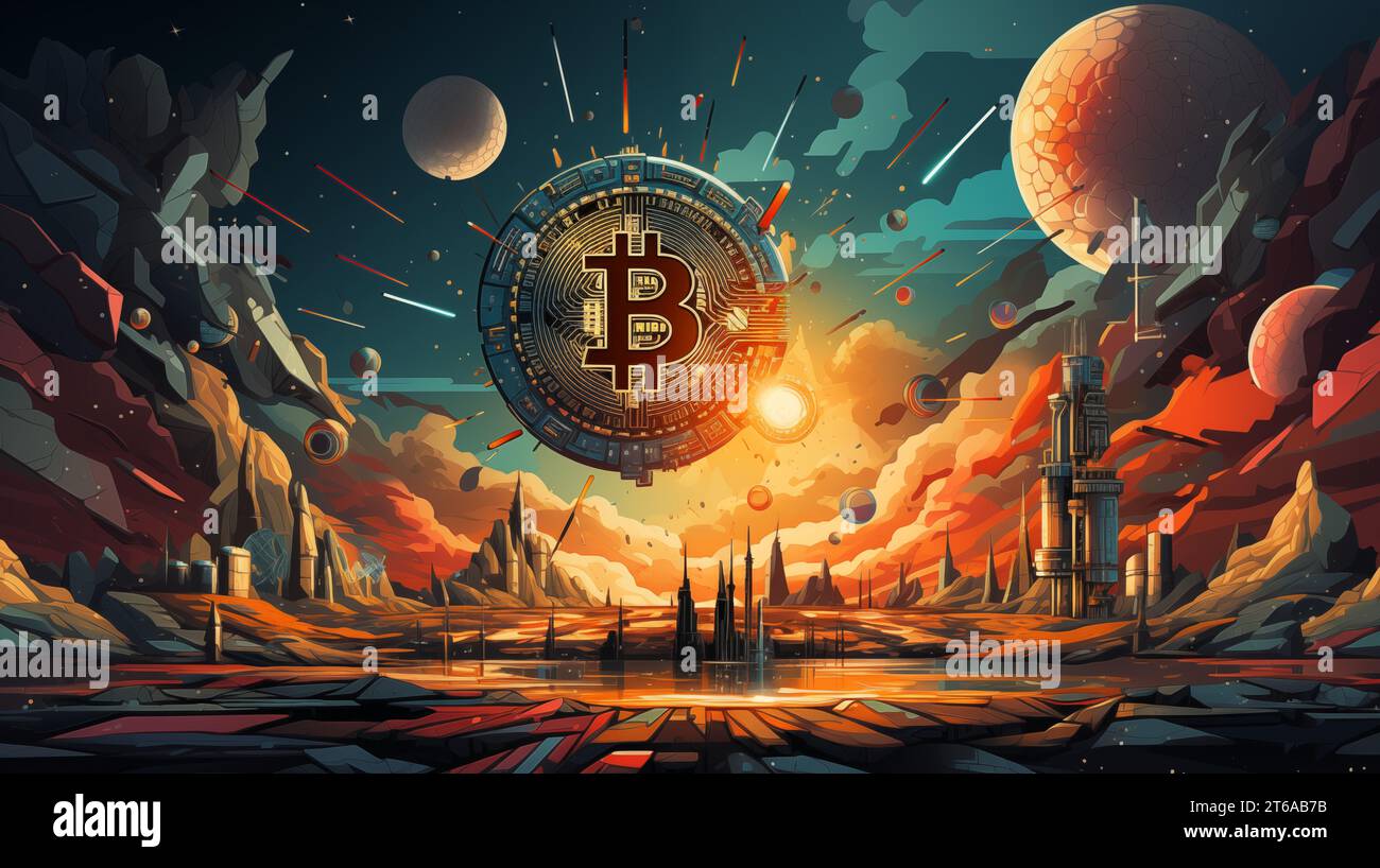 An image of a highly advanced and futuristic city skyline, with a large ...